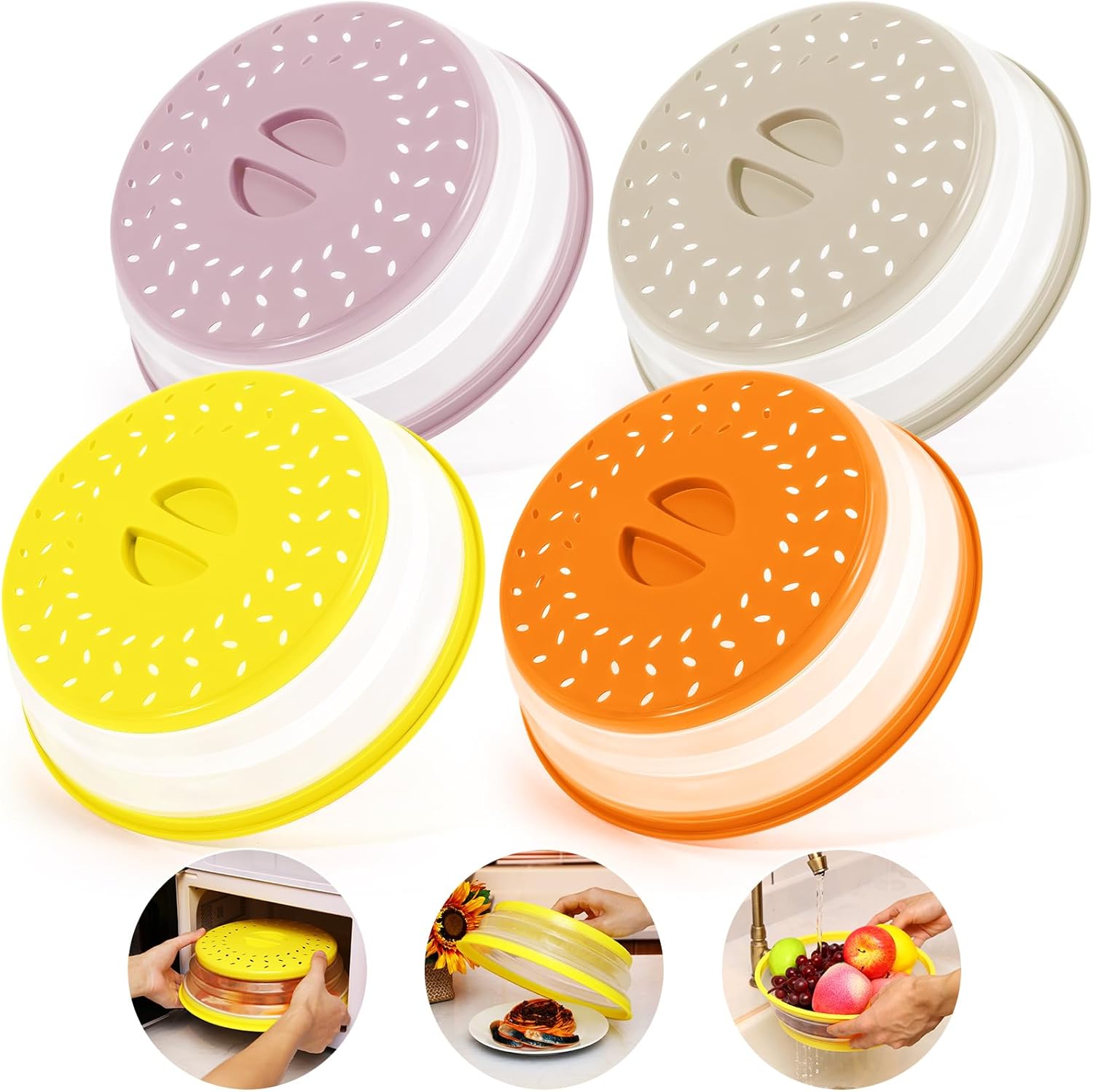 Amazon.com: Suclain 4 Pack Collapsible Microwave Splatter Cover - 10.5 ...