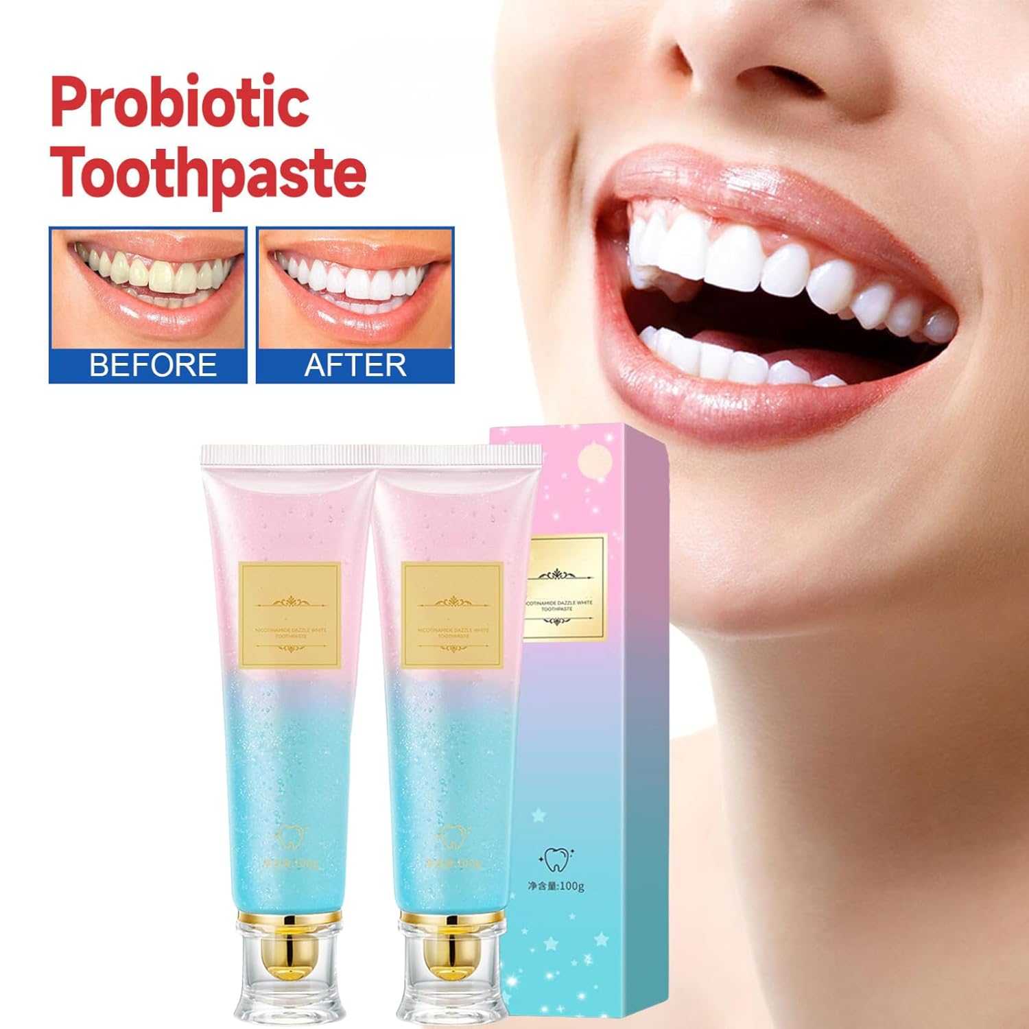 2PCS Niacinamide Toothpaste, Fresh Breath, Paste, Toothpastes ...
