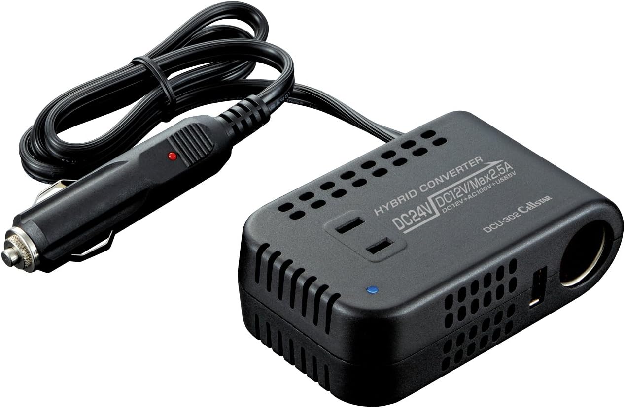 Amazon | 電圧変換 シガーソケット DCDC コンバーター 電圧変換器 24V→12V 変換 シガー アダプター 車載用 DC24V ...