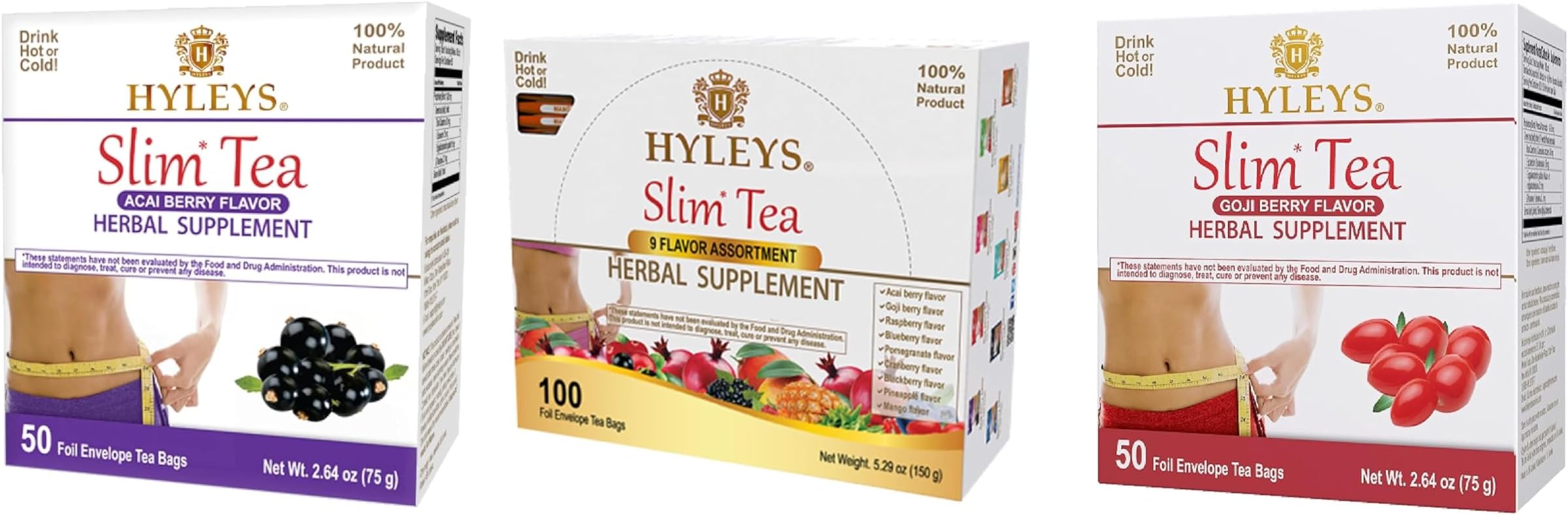 Amazon.com : Hyleys Slim Tea Variety Pack Bundle – 9 Flavor Assortment ...