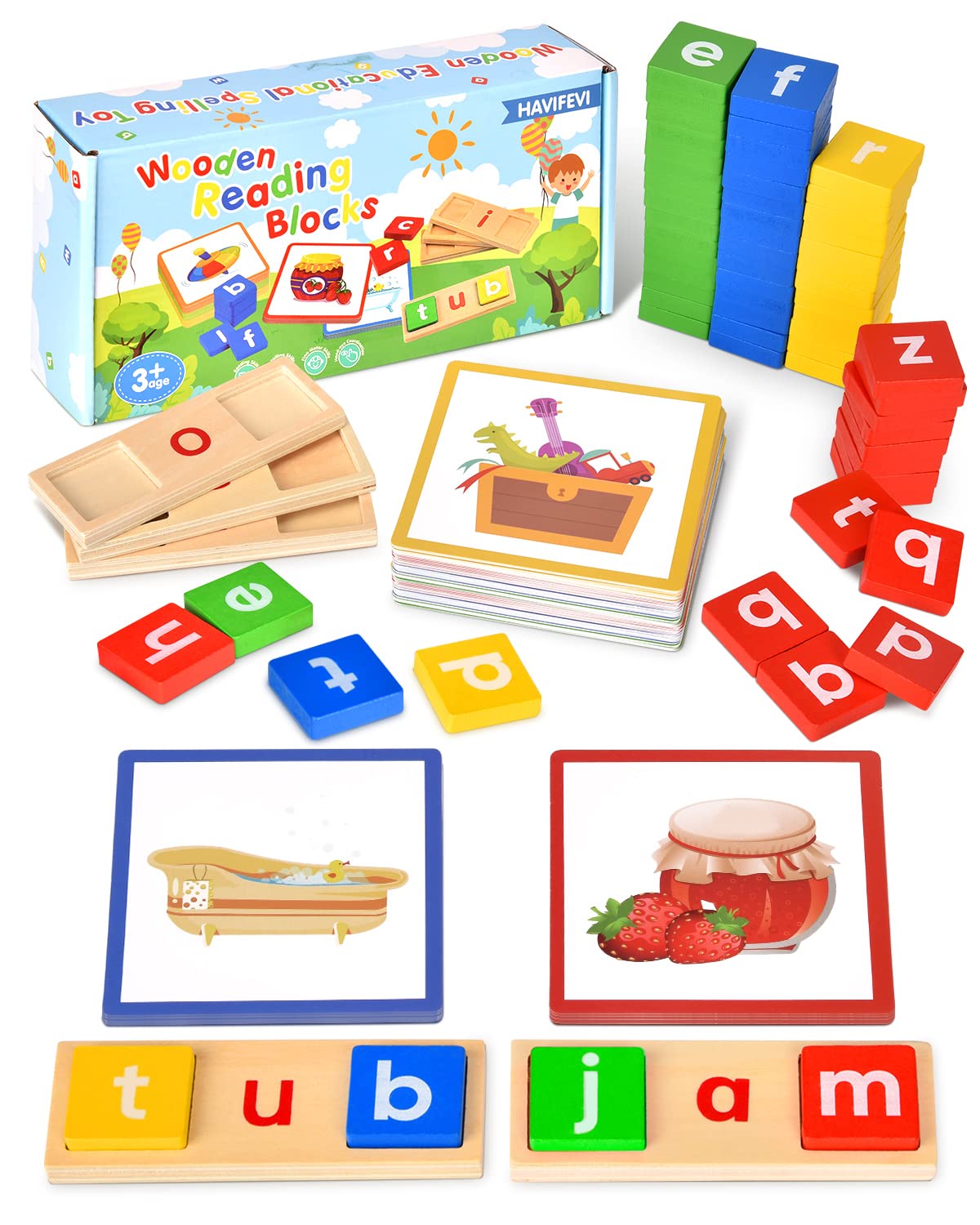 Wooden Short Vowel Reading Letters Sorting Spelling Games, Site CVC ...