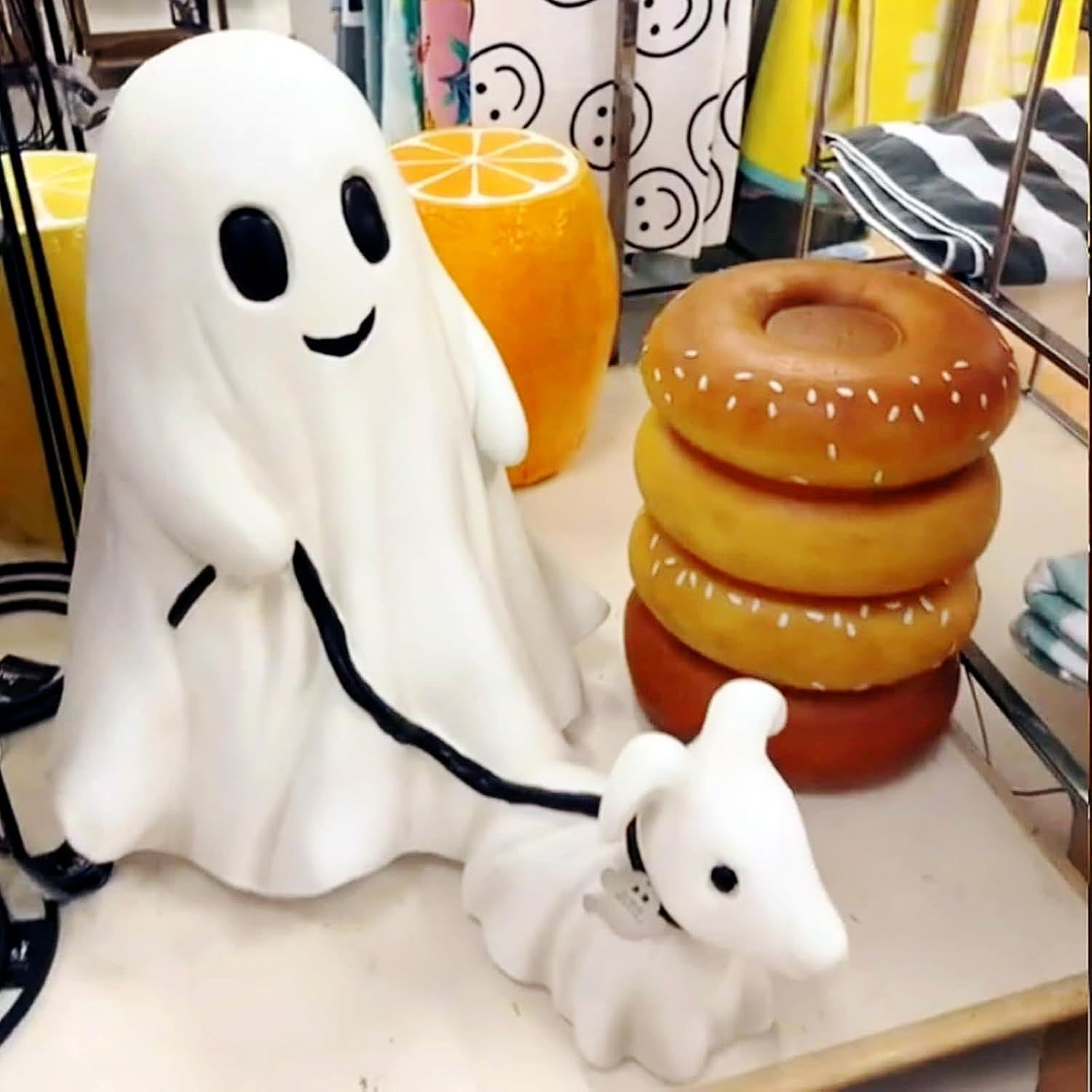 Amazon.com: OPLISTE 2024 Ghost Walking Dog Statue, Cute Ghost Dog ...