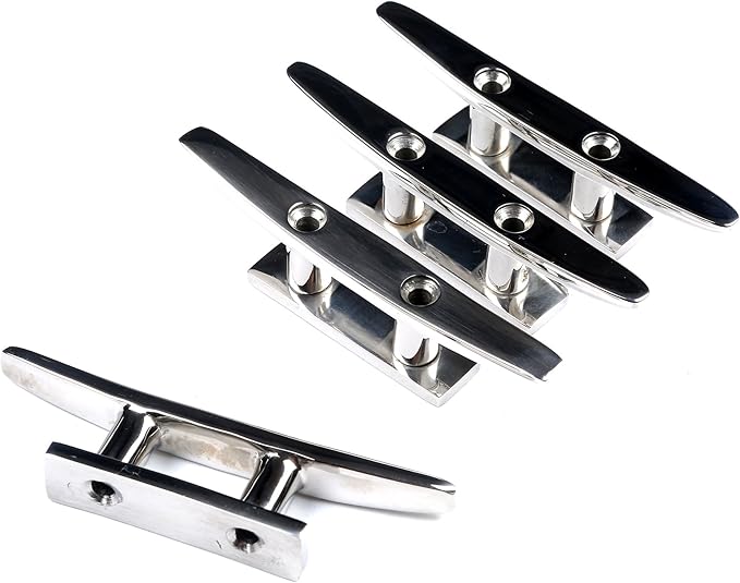 Amazon.com : Thorn Boat Cleat Stainless Steel Low Flat Top 4" Cleats ...