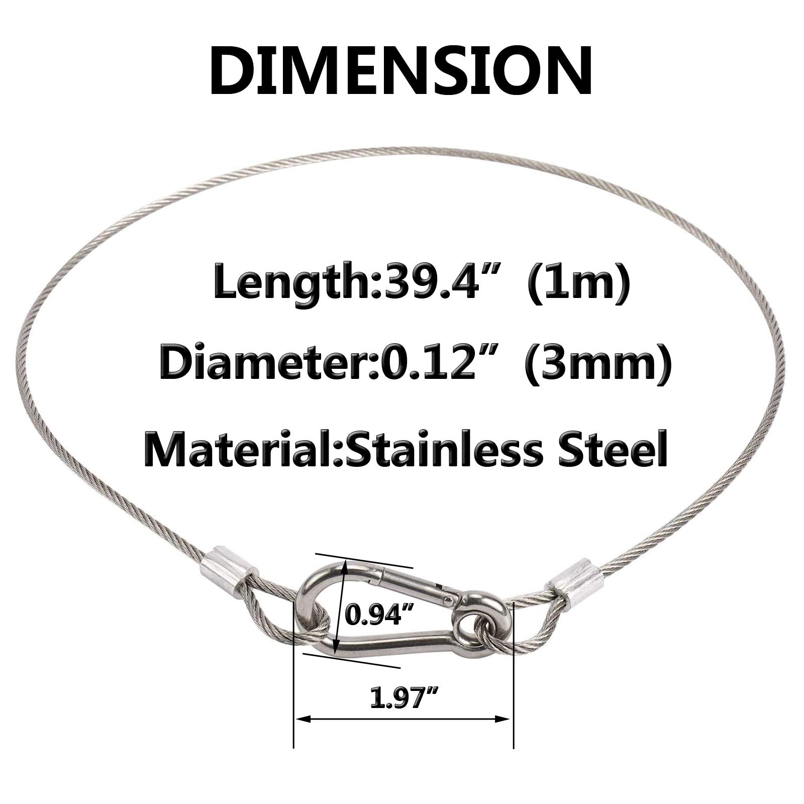 Snapklik.com : Safety Cable Lock, Stainless Steel Cable
