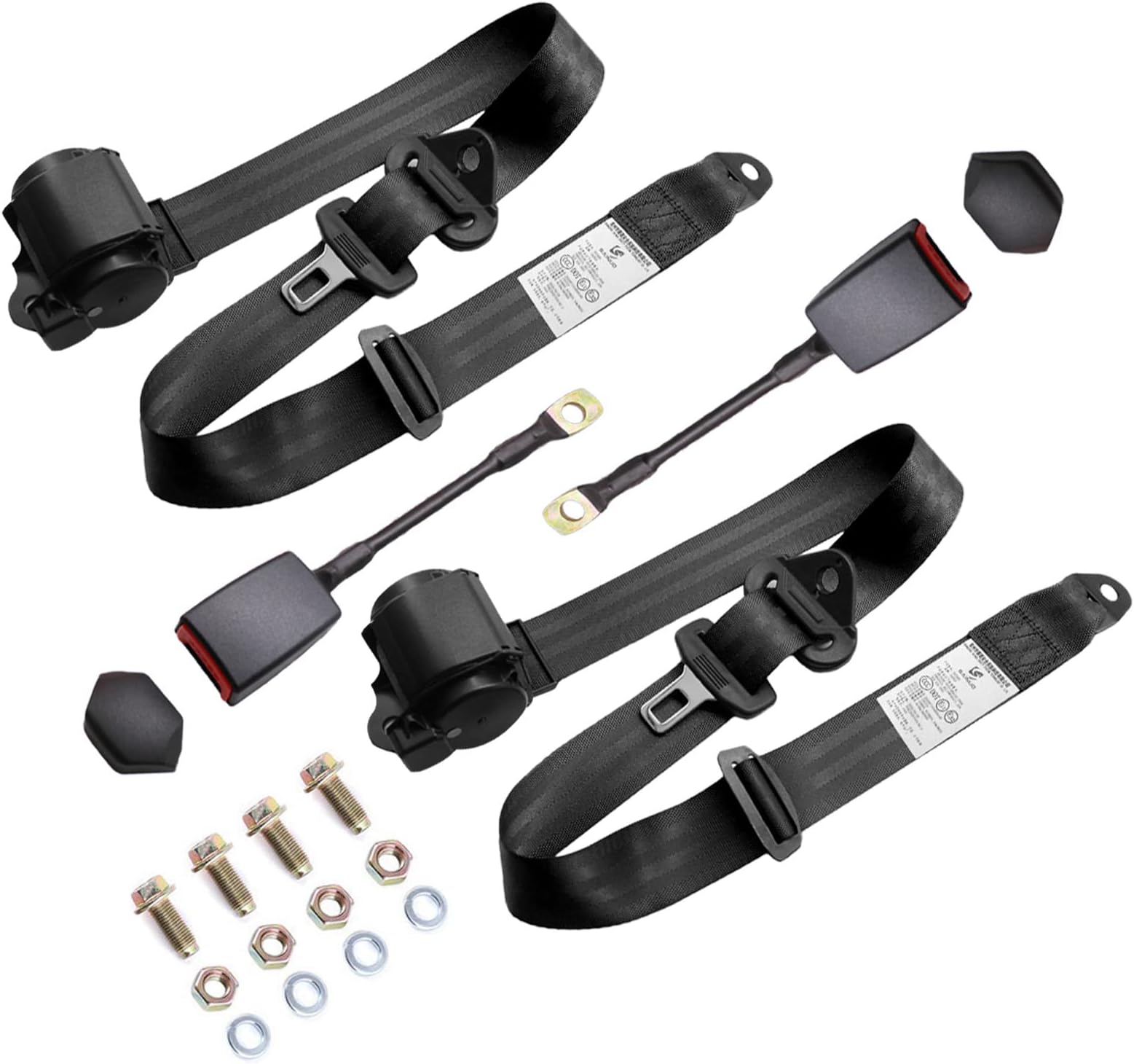 Amazon.com: ROJAJIS 2 Pack 3pt Seat Belt Pads Universal Adjustable ...