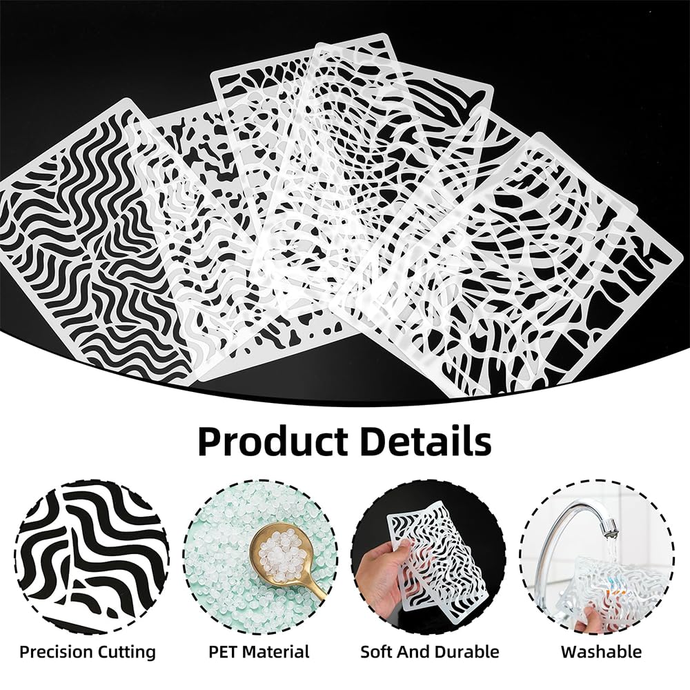 RXKFIGX 12 Pcs Drawing Painting Stencils Set Reusable Painting Template ...