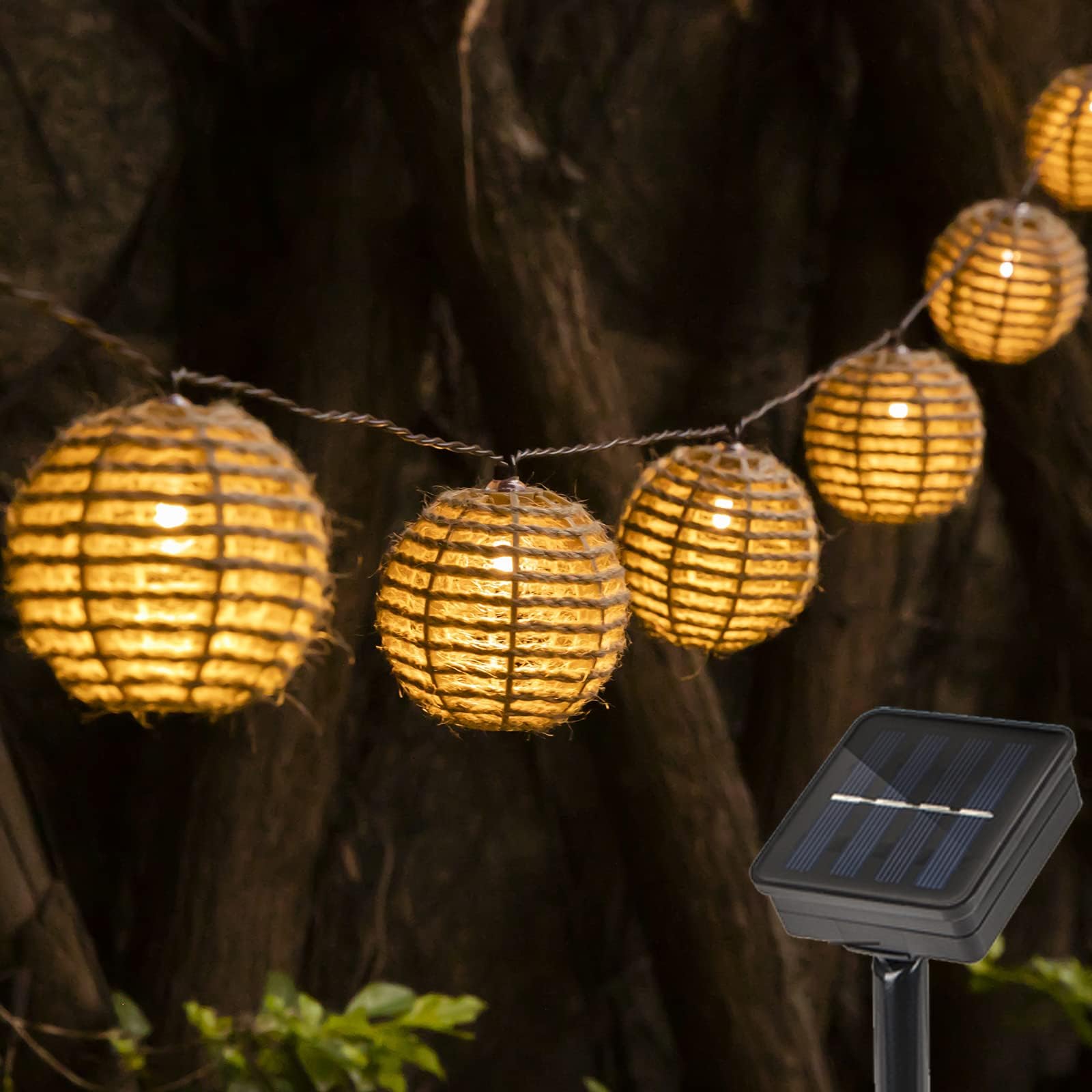 Bawoo Solar Lanterns, Waterproof 30 Outdoor Solar String Lights for ...