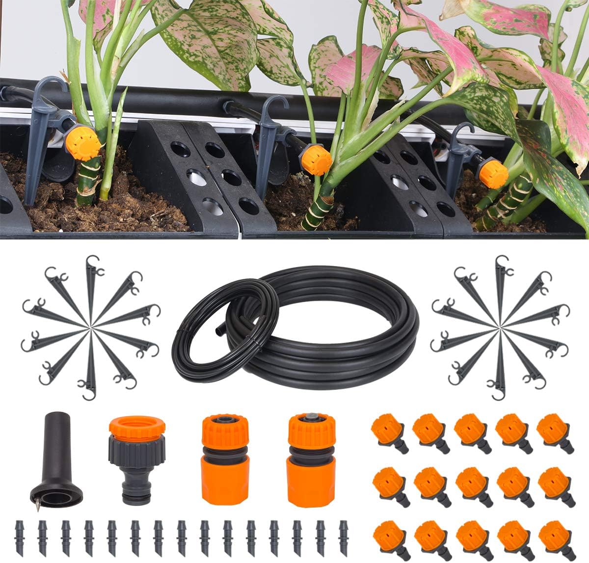 Amazon.com : Drip Irrigation System Kit, 65.6FT/20M DIY Garden ...