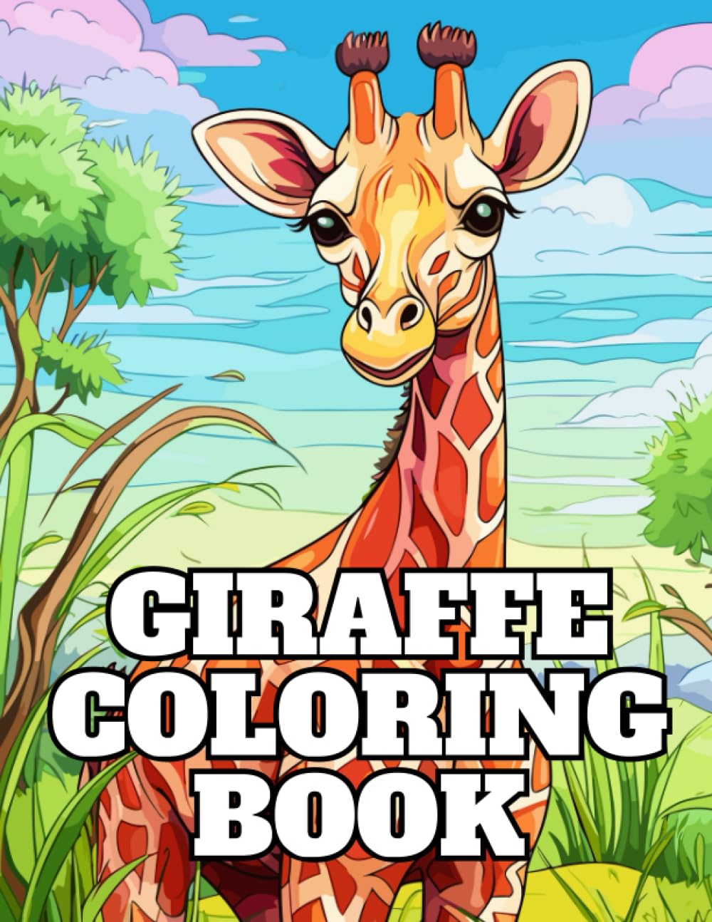 Amazon.com: Giraffe Coloring Book: 50 Cute Illustrations - For Kids & Adults: 9798857824610 ...