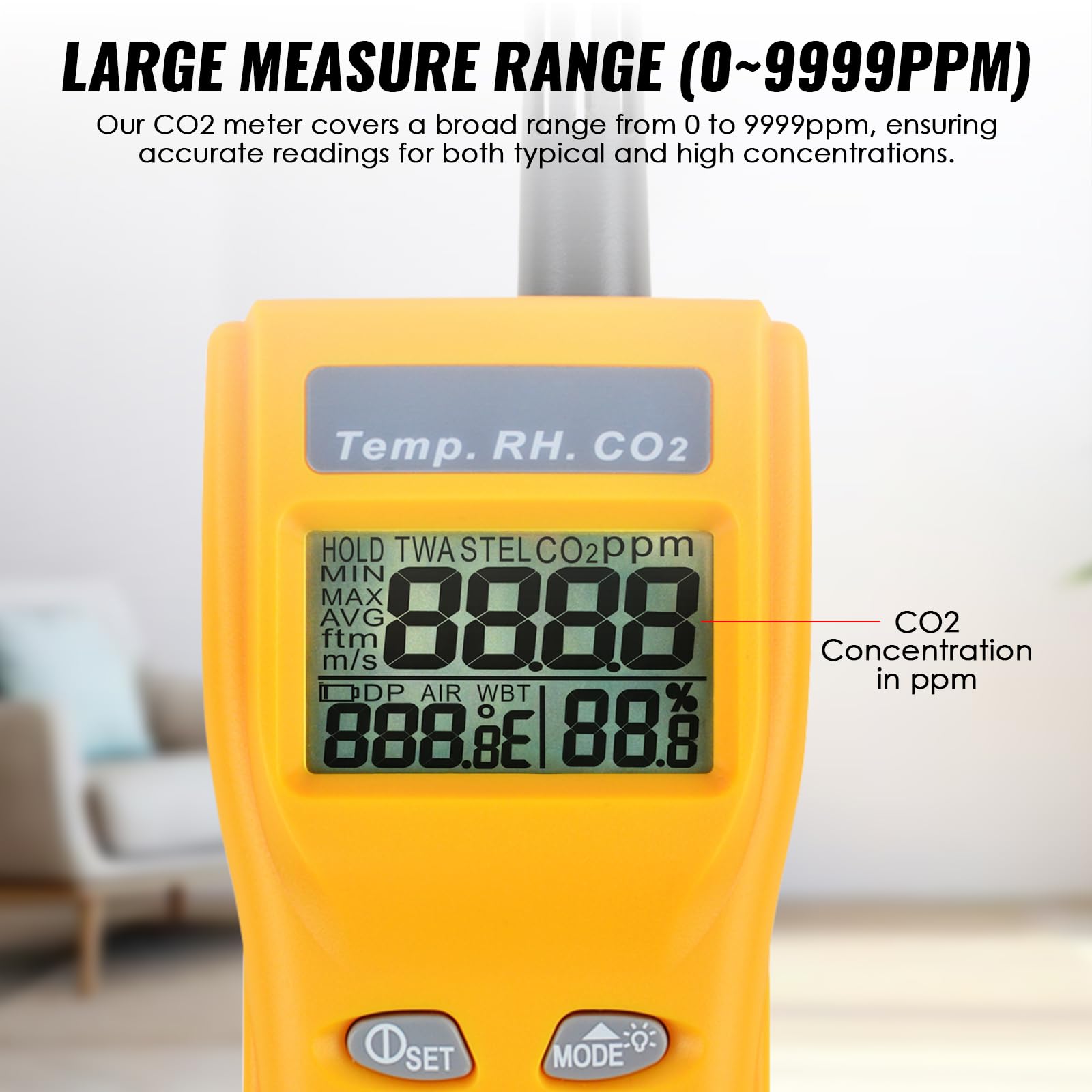 Snapklik.com : DANOPLUS CO2 Meter Handheld CO2 Detector, 0-9999ppm ...