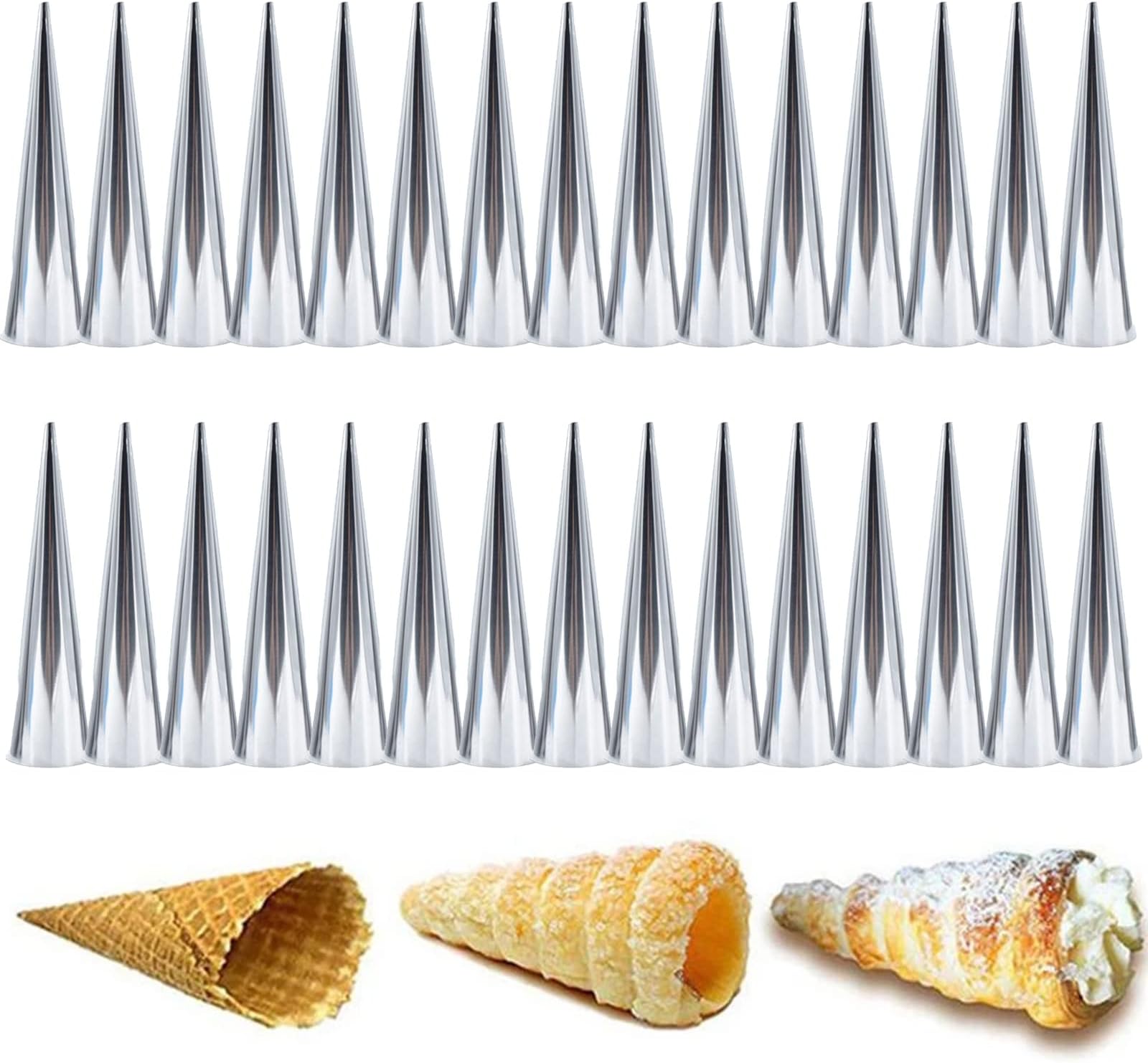 Amazon.com: 20Pcs Large Conical Cream Horn Molds, Non-stick Cream Horn ...