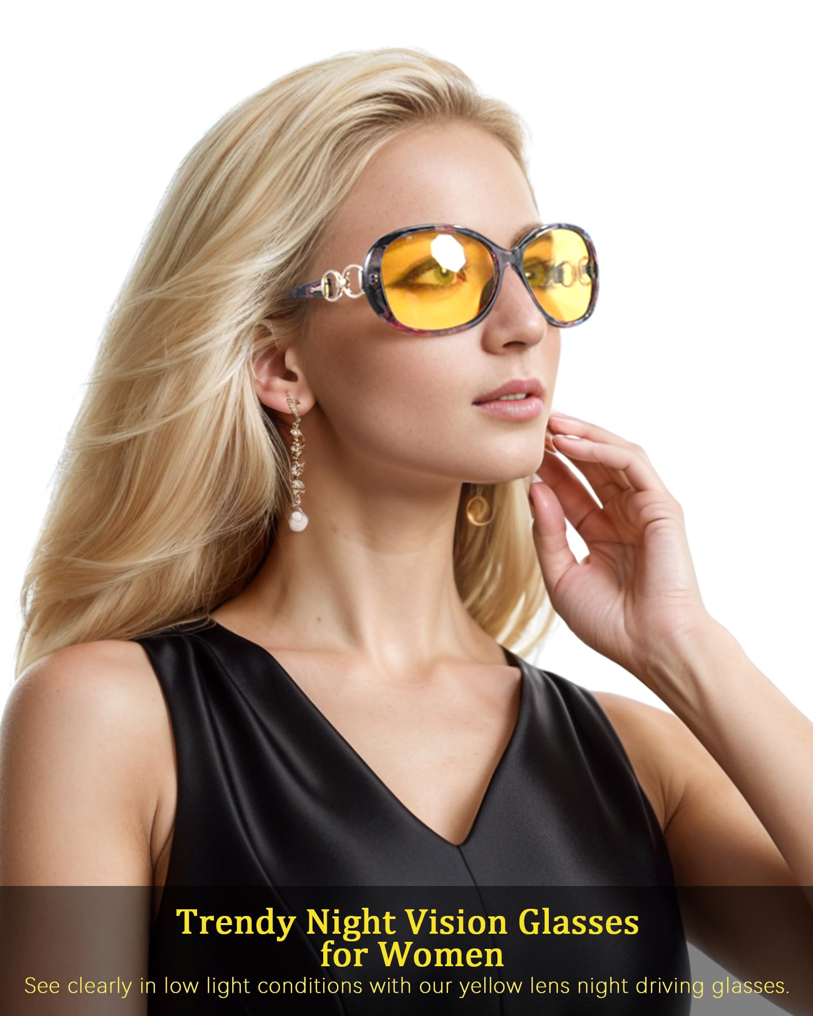 Snapklik.com : Womens Night Vision Glasses, Polarized Yellow Lens For ...