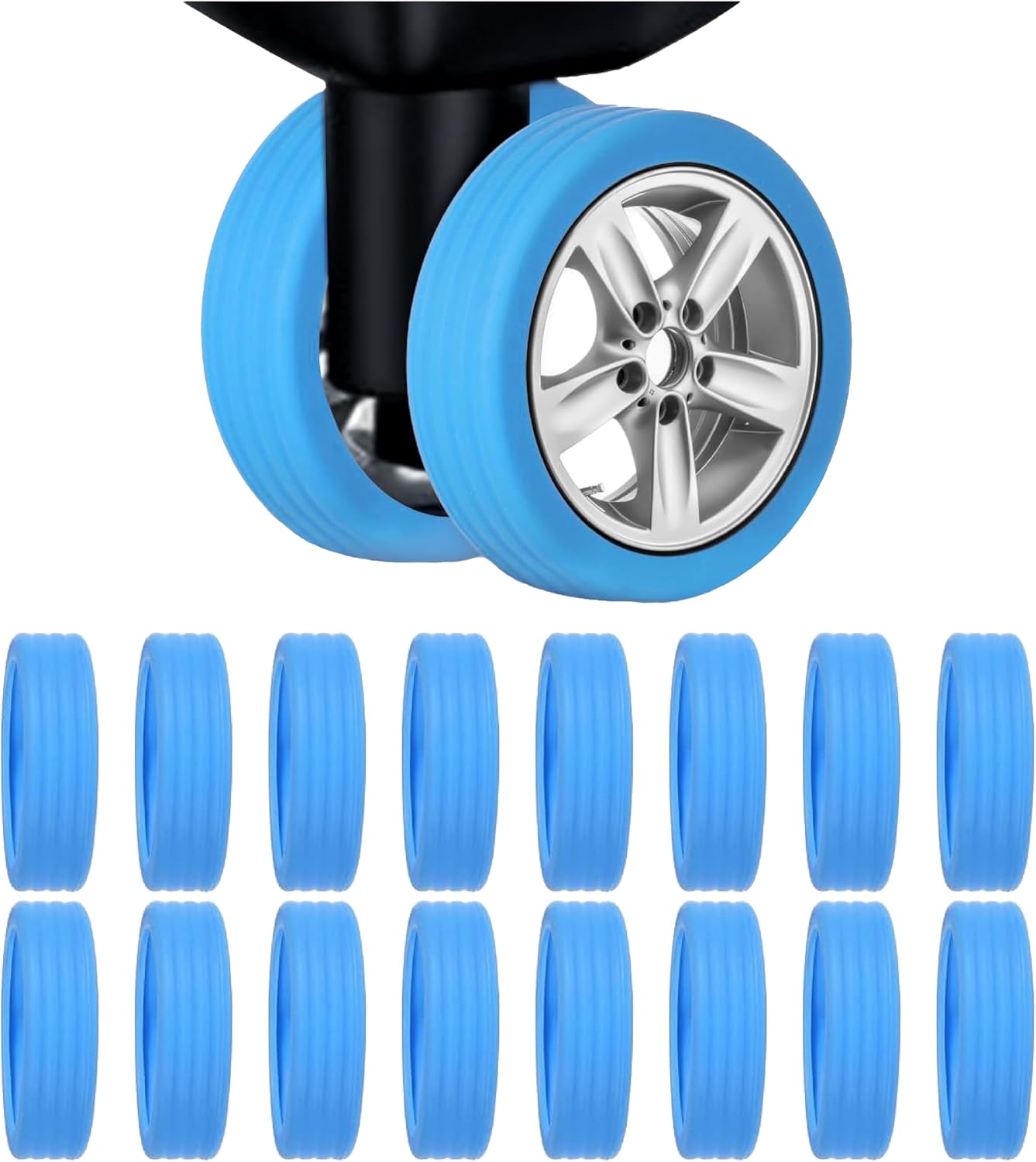 Amazon.com | 16 Pcs Luggage Wheel Covers Wheel Luggage Wheel Protector ...