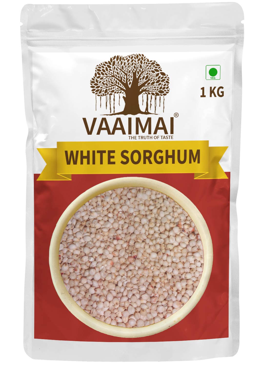 Buy VAAI White Sorghum / White Cholam / Jowar / Jonna / Jola, 1kg ...