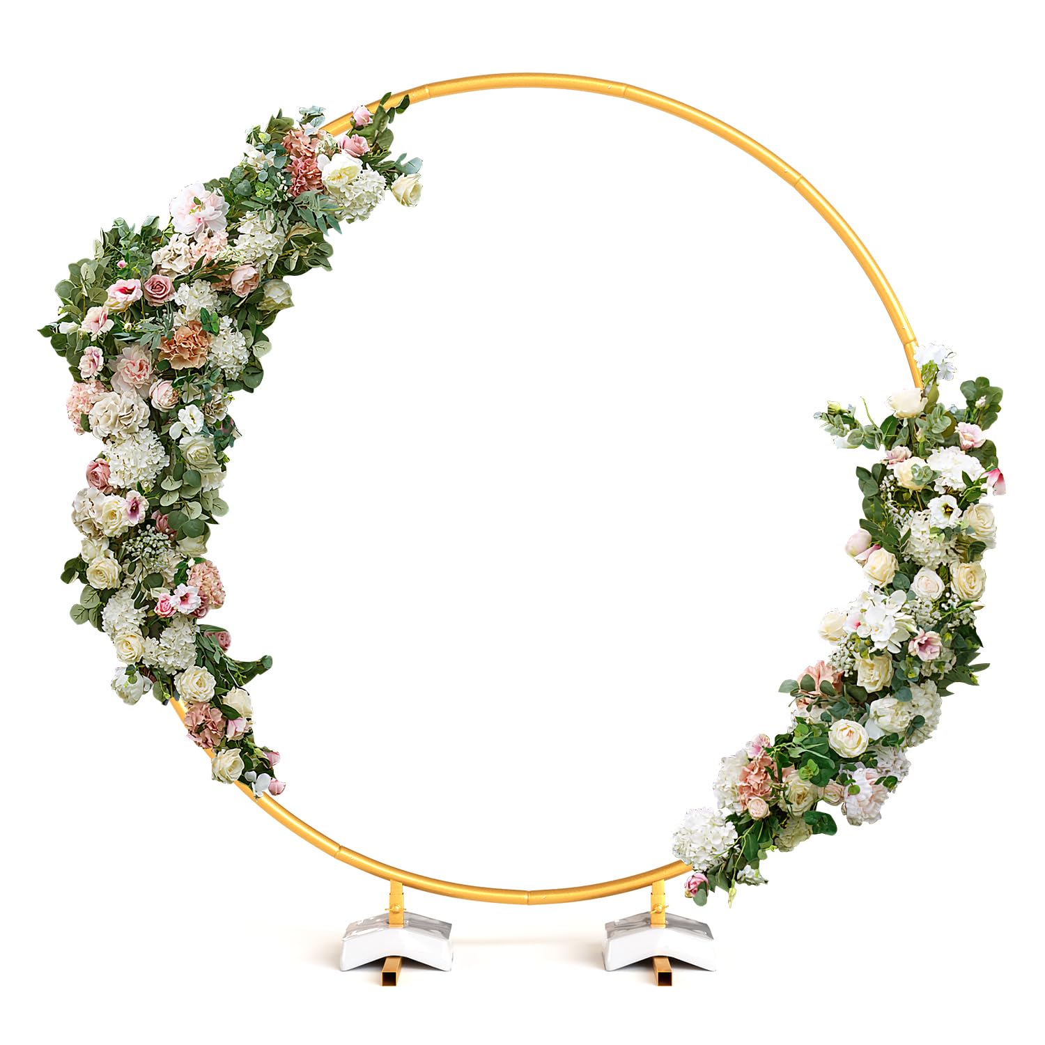 Arimilk Round Backdrop Stand 7.2ft wedding arch with Metal Circle Rings ...