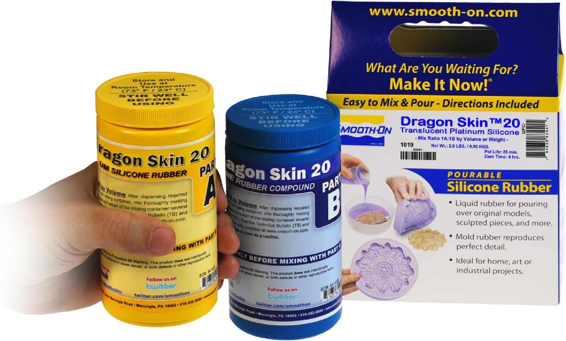 Amazon.com: Smooth-On Dragon Skin 20 Mold Making Silicone Rubber ...