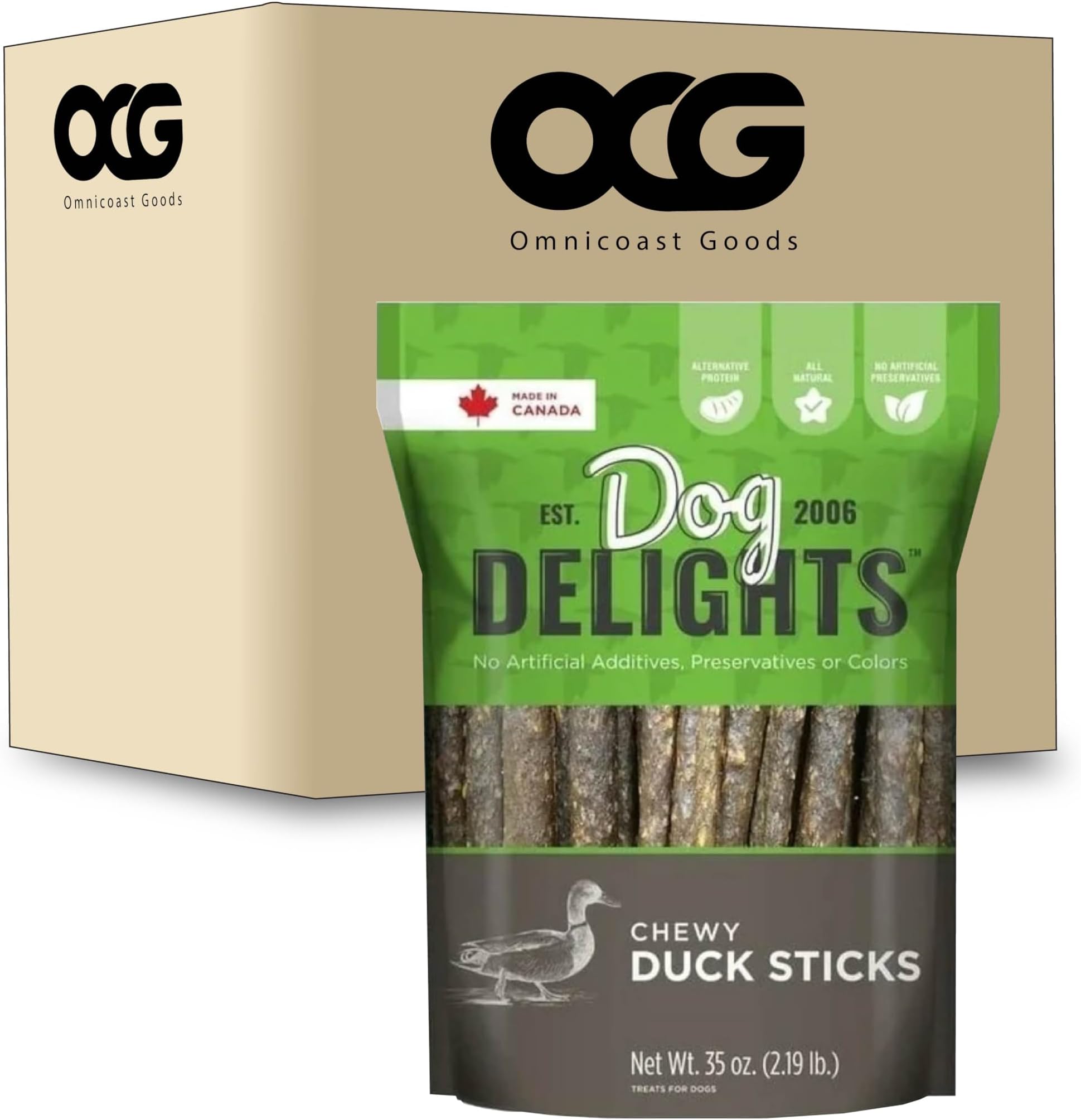 Amazon.com : Dog Delights Chewy Duck Sticks, 35 Ounce, All Natural, No Artificial Perservatives ...