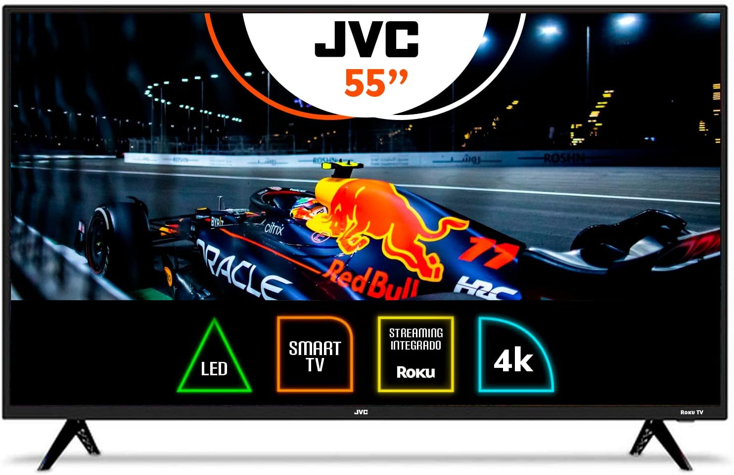 JVC Pantalla 65 Pulgadas 4K ROKU Frameless, SI65URF : Amazon.com.mx ...
