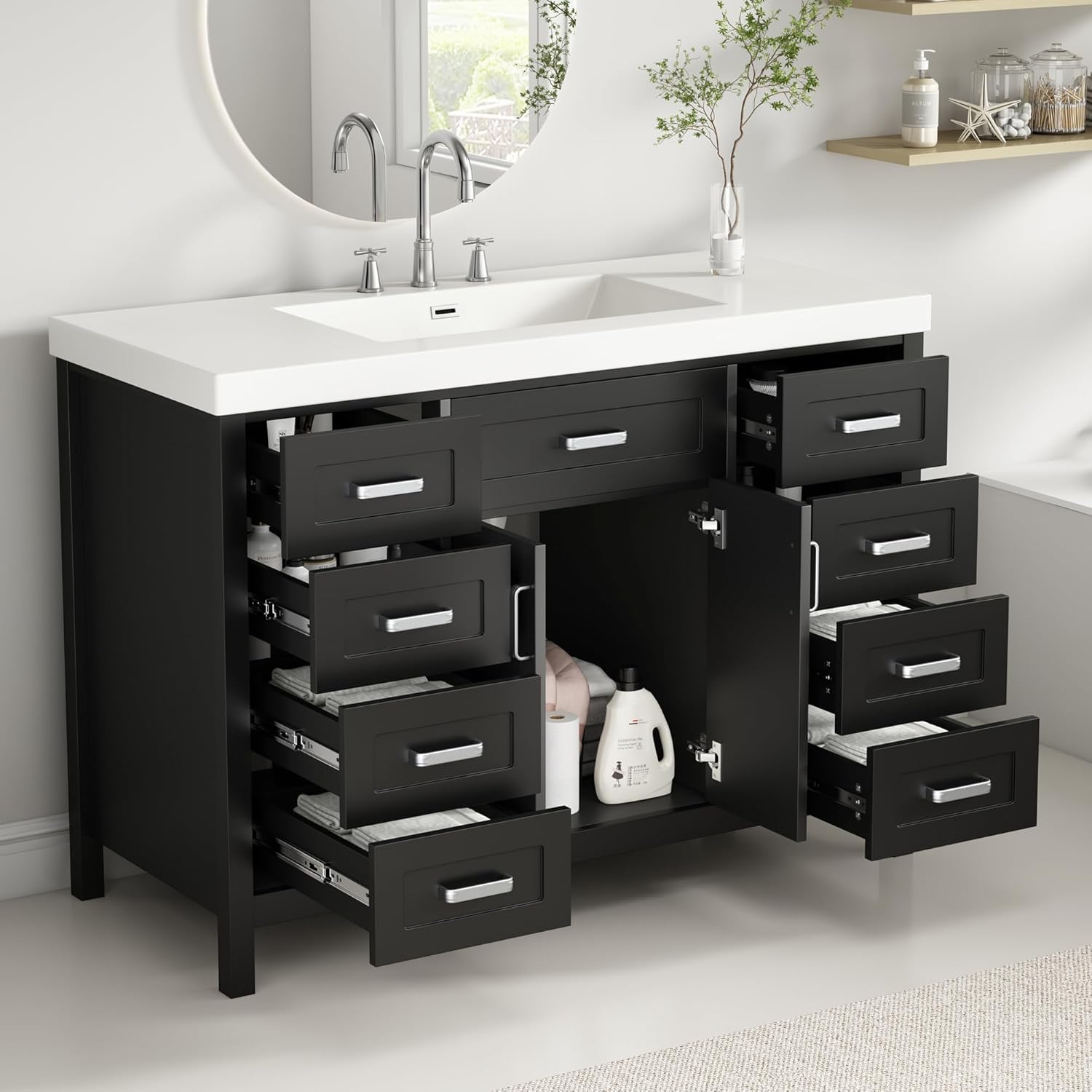 Mirightone 48 Inch Bathroom Vanity with Sink, 48 Vanity with Sink and ...