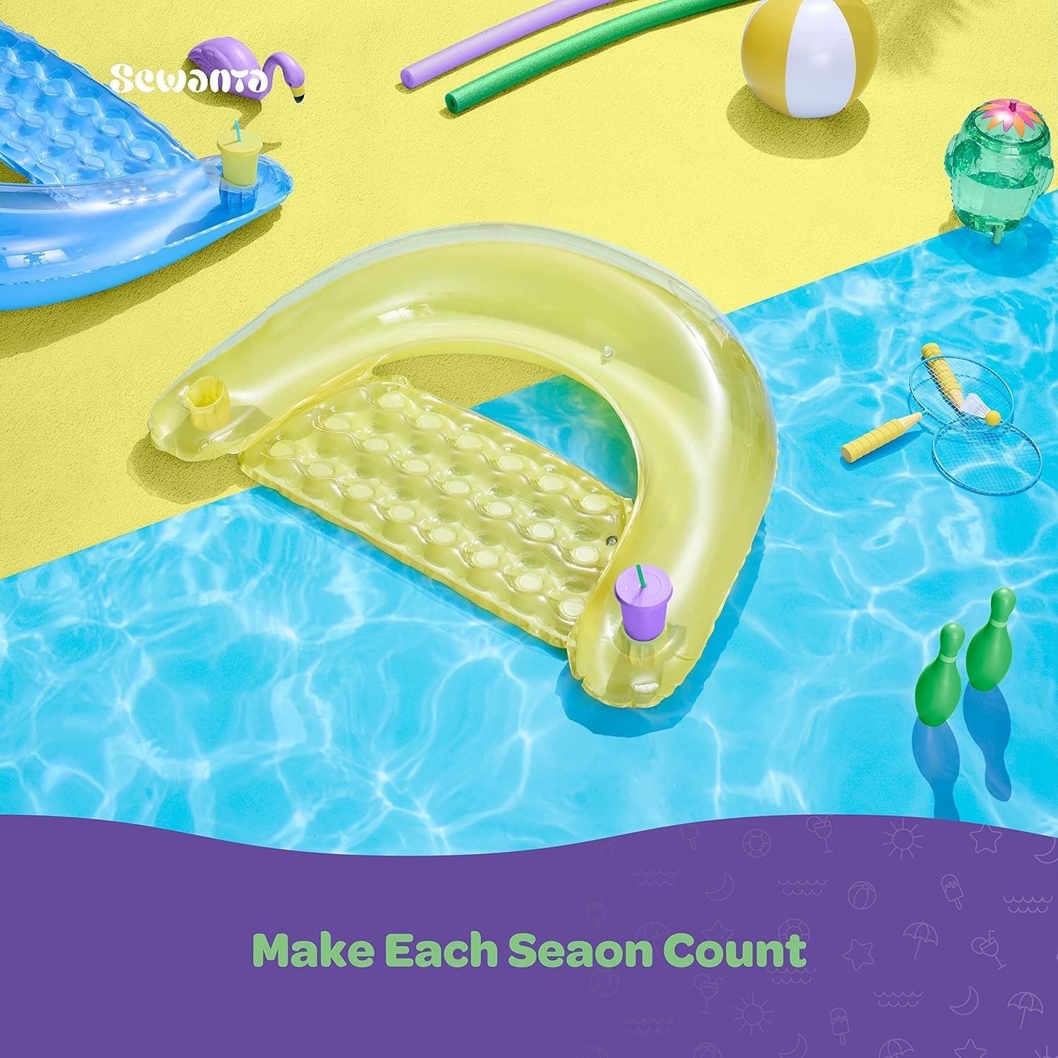 Snapklik.com : 2 Pack Pool Float Adult, River Tubes For Floating Heavy ...