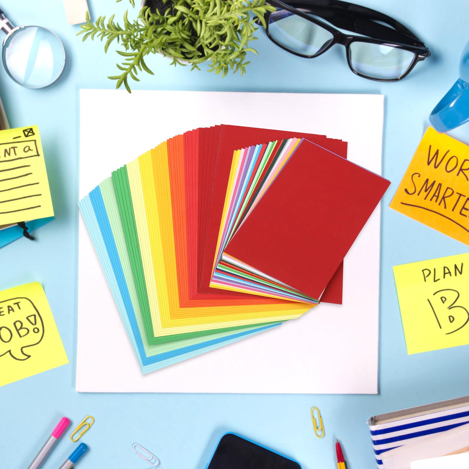 4x6 Cardstock Paper 100 Sheets Colored Cardstock Blank Colorful Thick ...