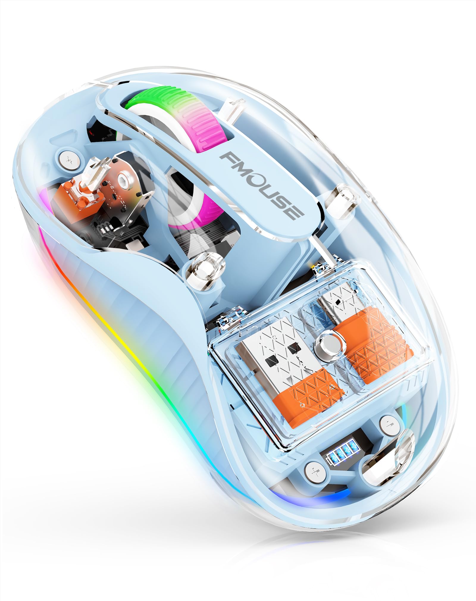 Amazon.com: FMOUSE Unique Transparent Bluetooth Mouse with USB & Type-C ...