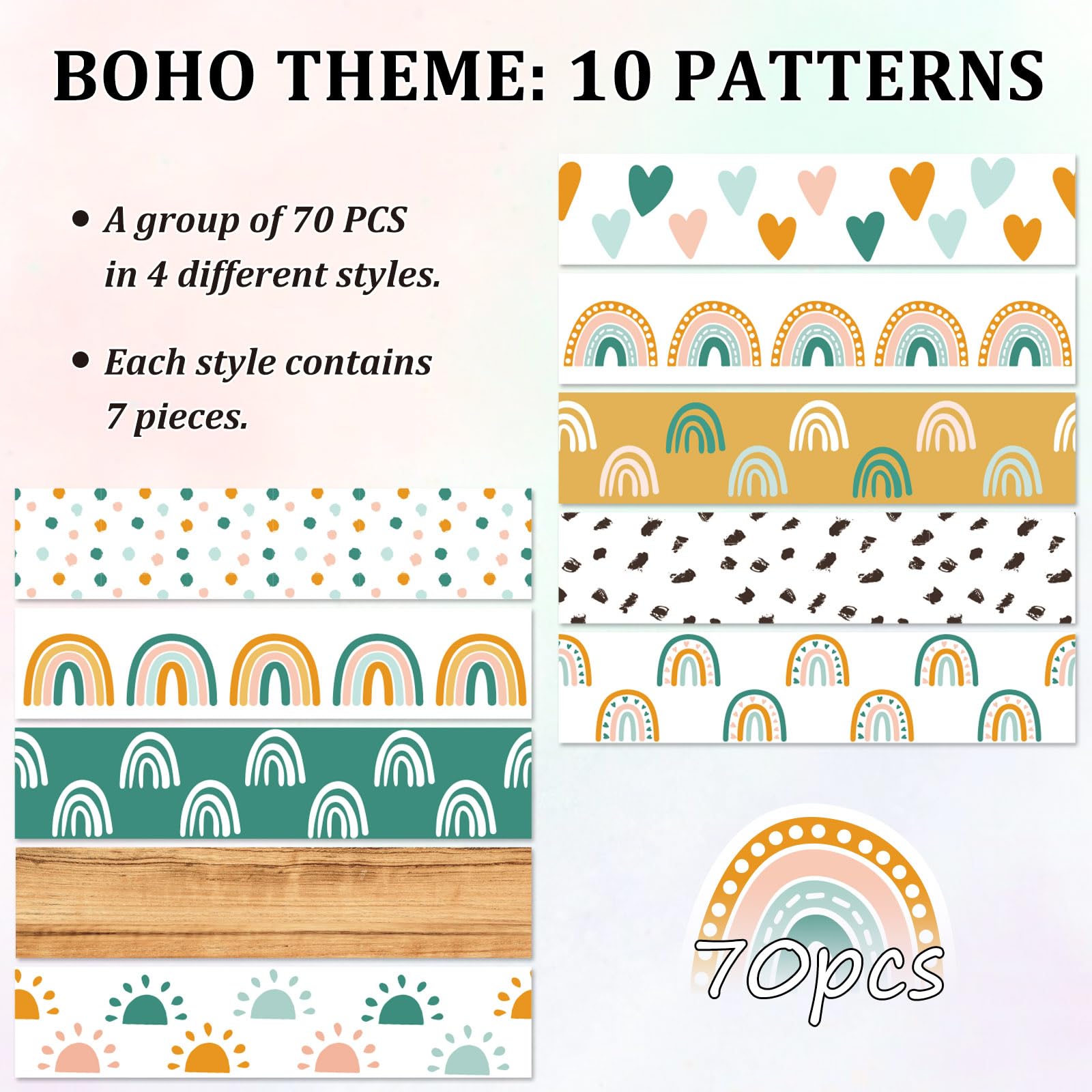 Boho Bulletin Board Border GuassLee s Retro Classroom Decorations ...