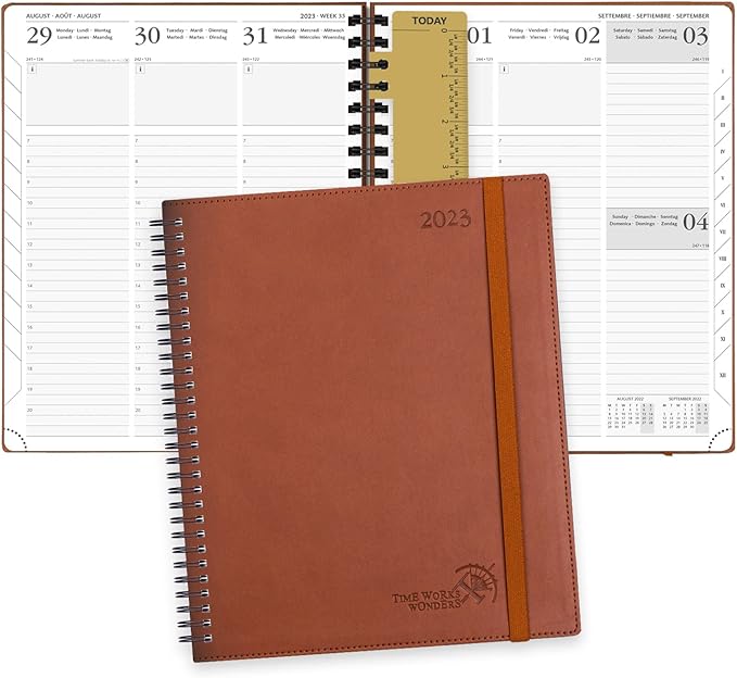 POPRUN Agenda 2023 Settimanale Verticale Grande 26,5 x 21,5 cm ...