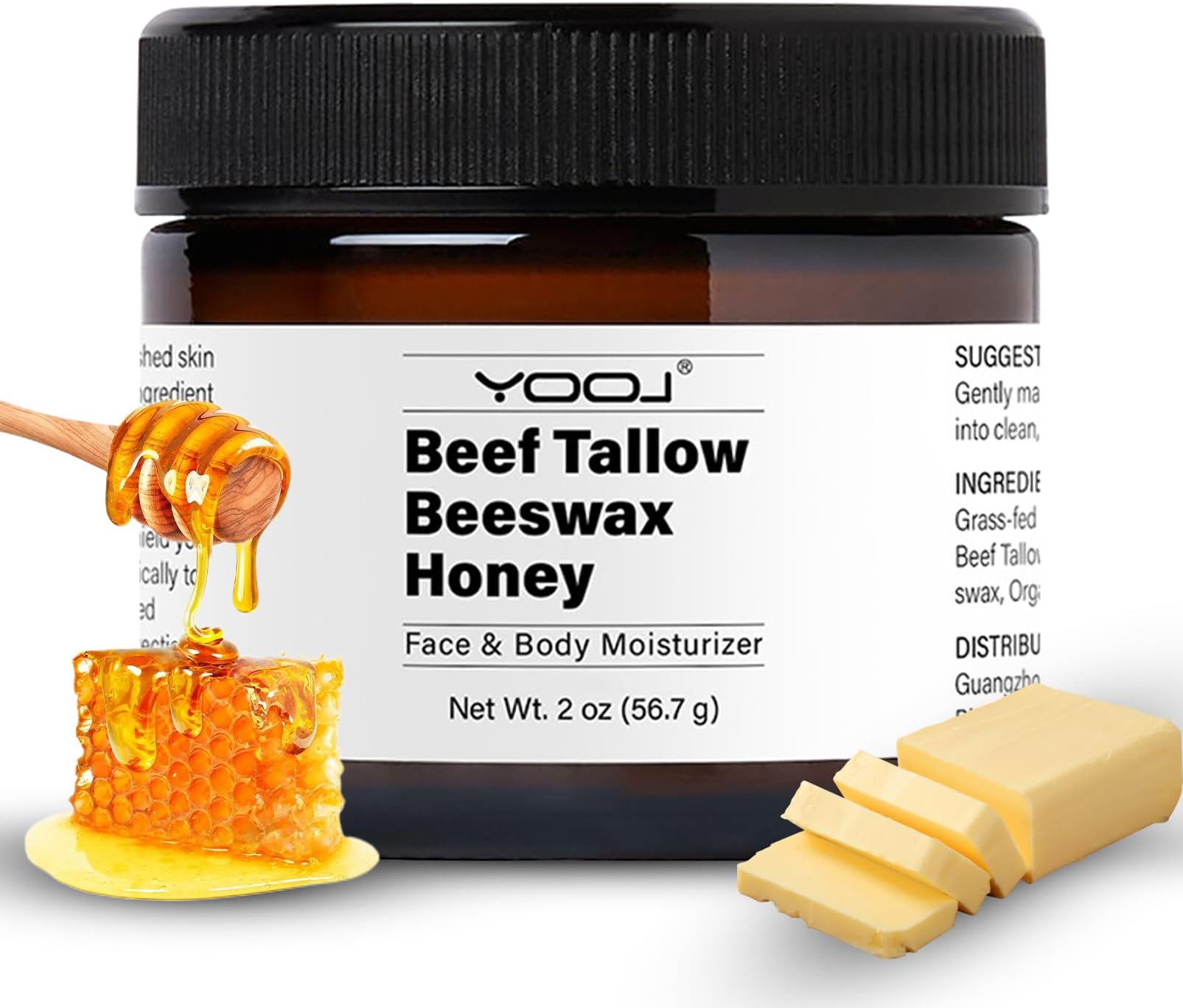 Amazon.com : Beef Tallow and Honey Face Moisturizer for Face & Body ...