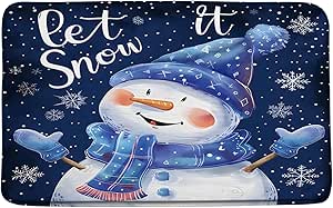 Amazon.com: YSATNSFT Christmas Snowman Bath Mat Cute Snowman Snowflake ...