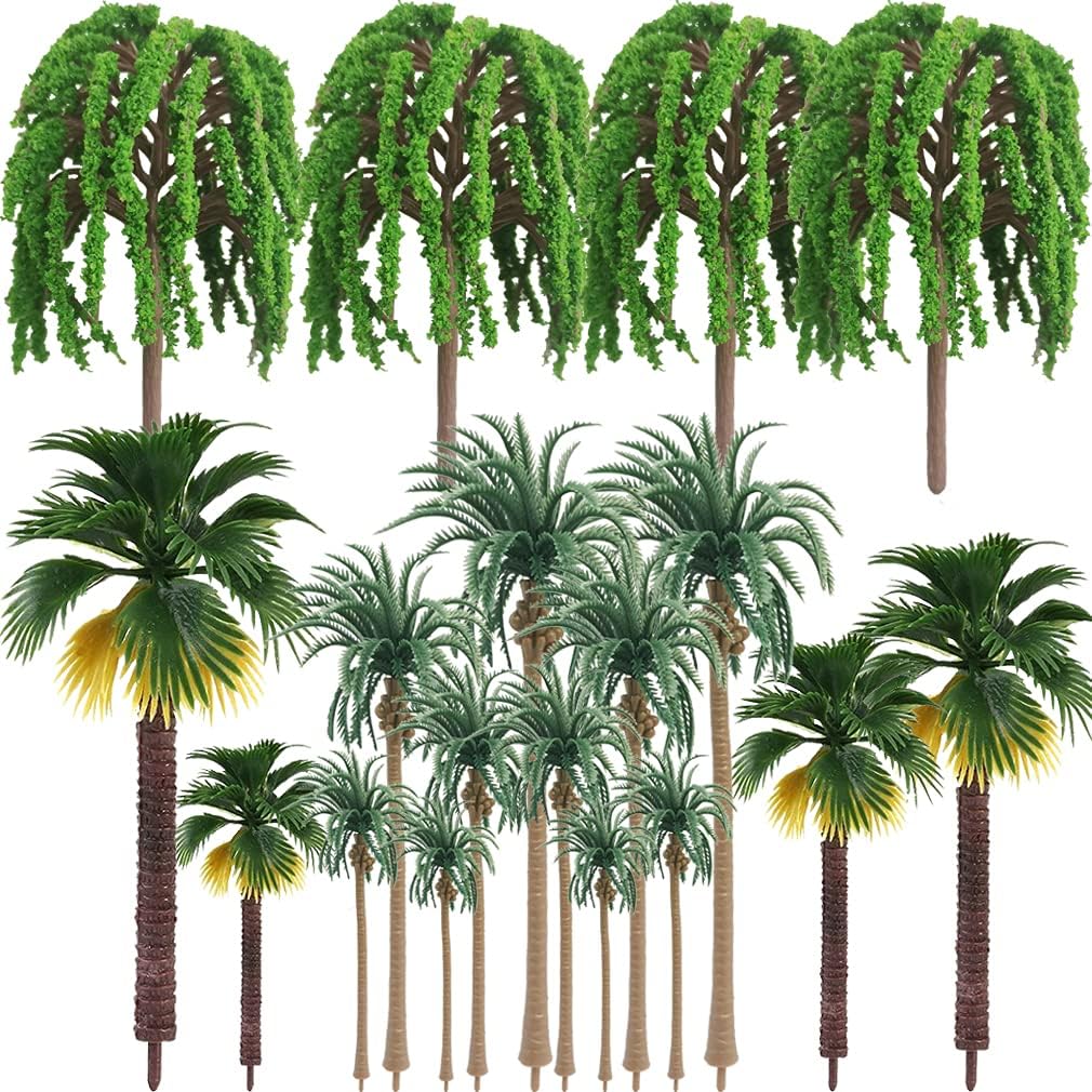 Amazon.com: AmyBy Model Miniature Forest Plastic Toy Trees Bushes ...
