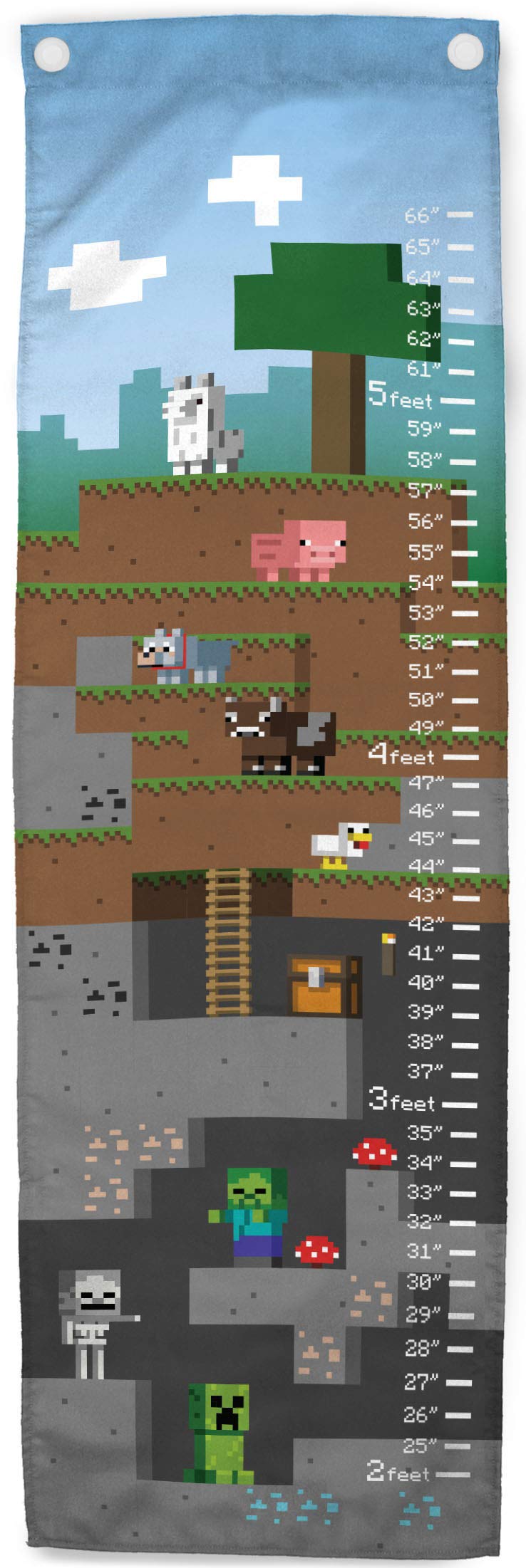 Buy Jay Franco Minecraft Growth Chart – Kids Removeable Wall Décor ...