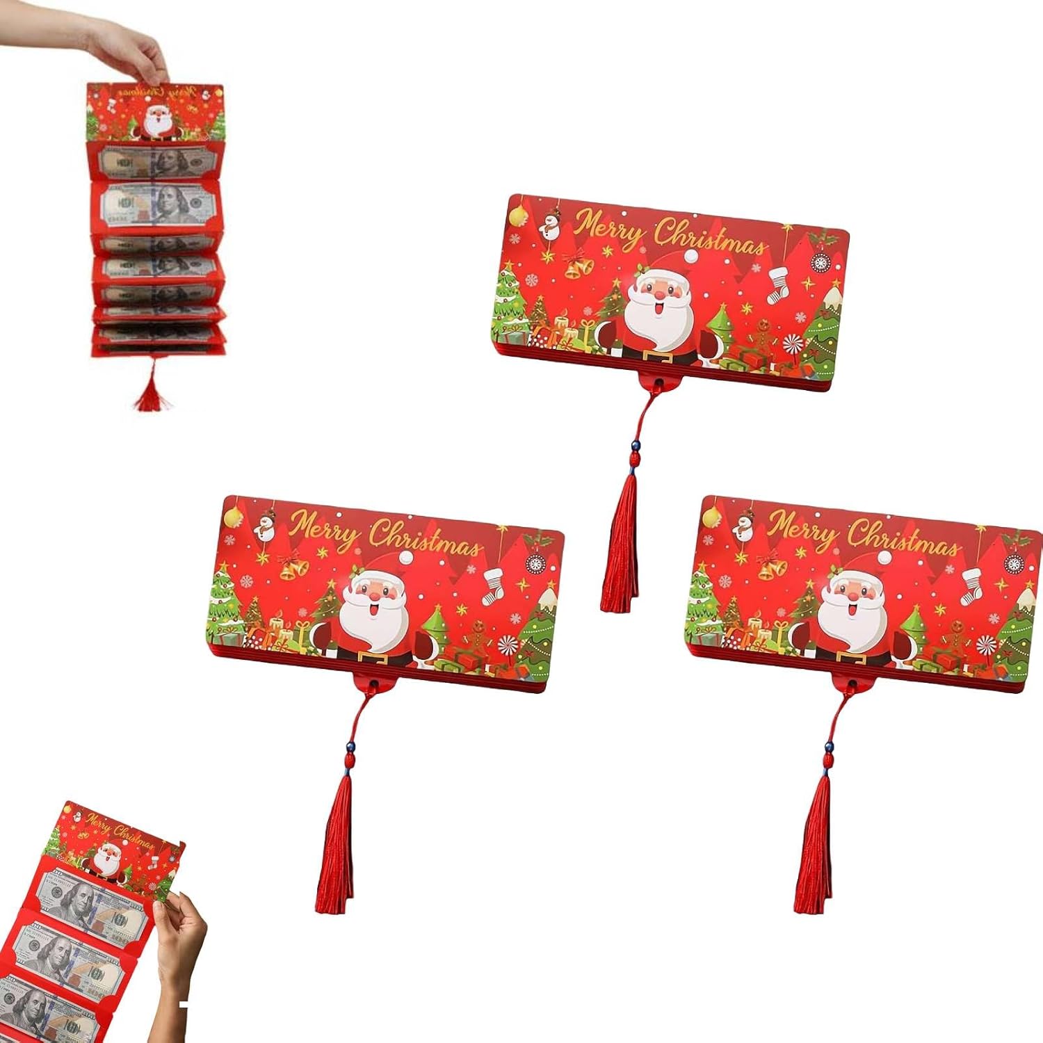 Amazon.com: 3 Pcs Christmas Money Holders for Cash,Christmas Santa ...