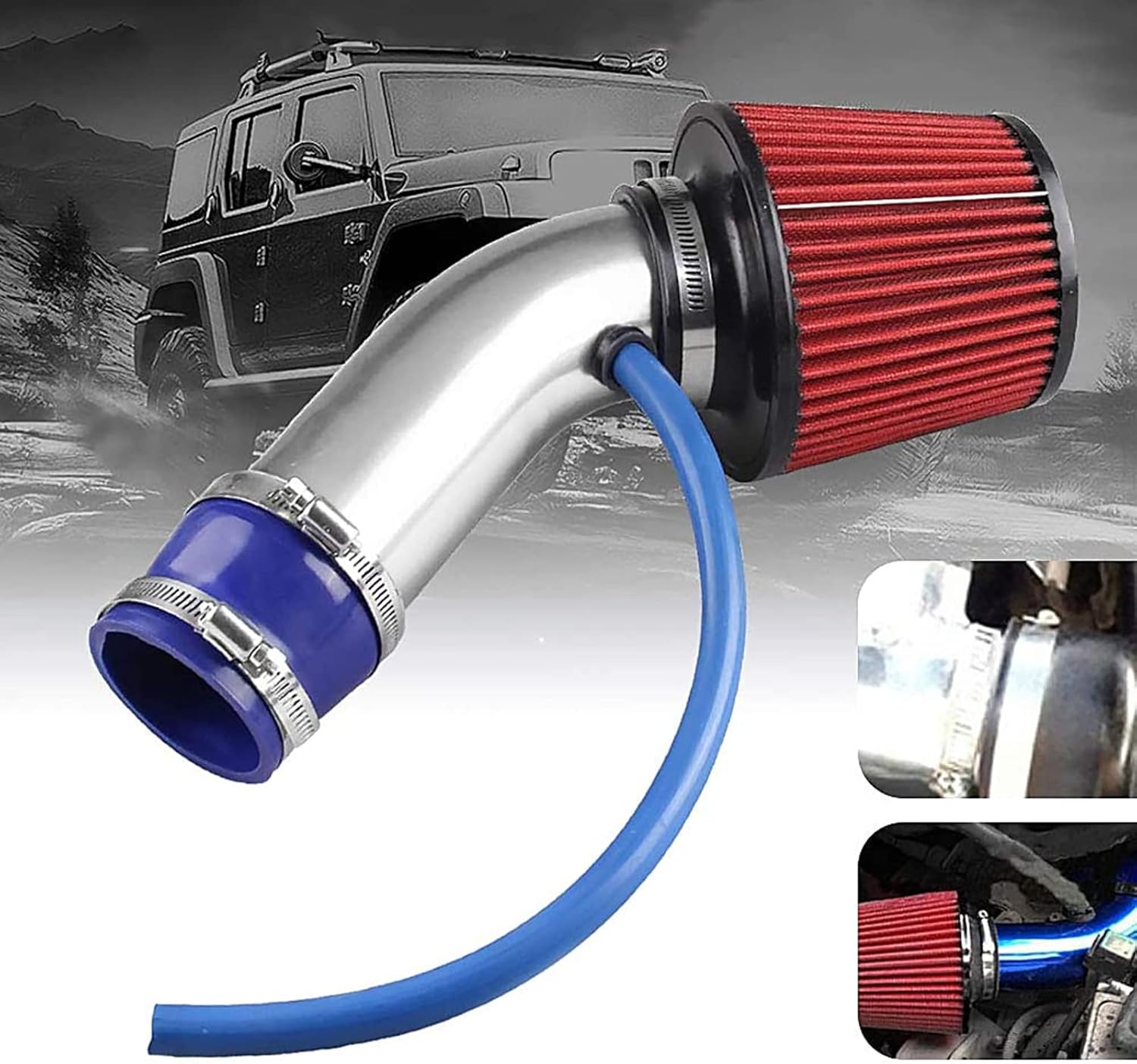 RYANSTAR RACING Cold Air Intake Pipe, 76mm 3 Inch Universal compatible ...