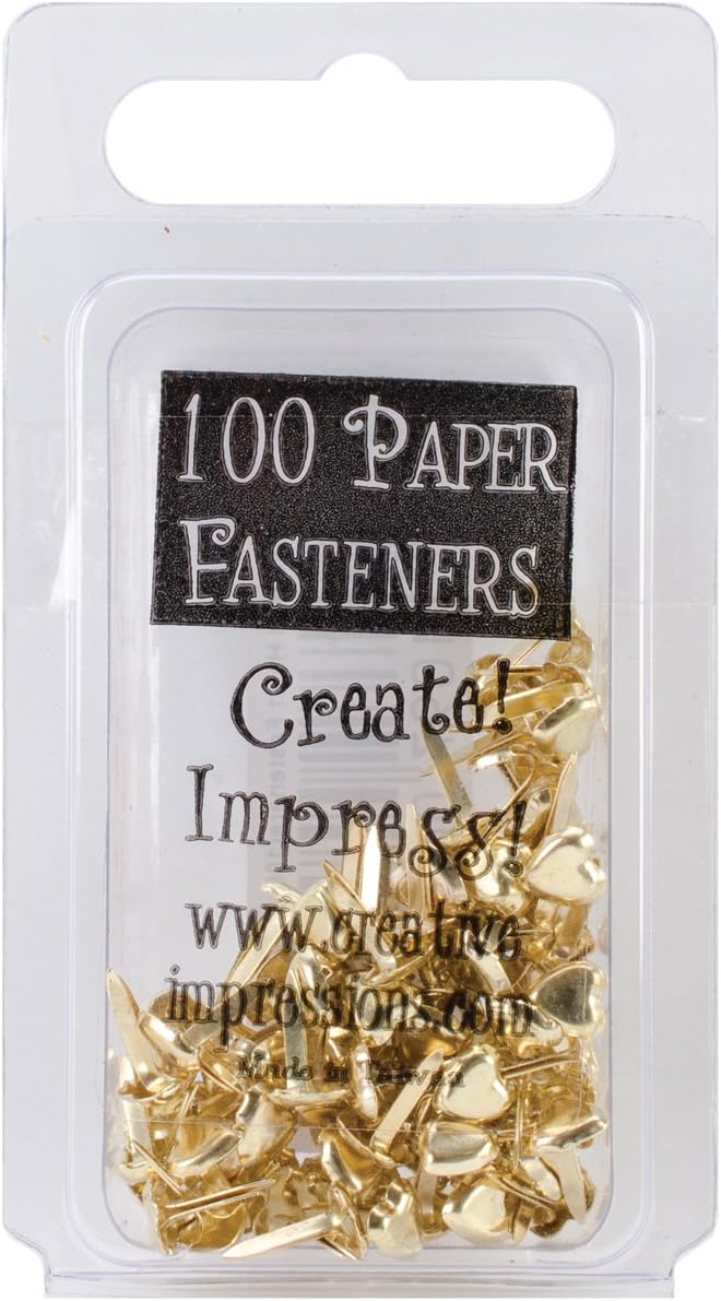 Amazon.com: CREATIVE IMPRESSIONS Mini Metal Paper Fasteners 100/Pkg ...