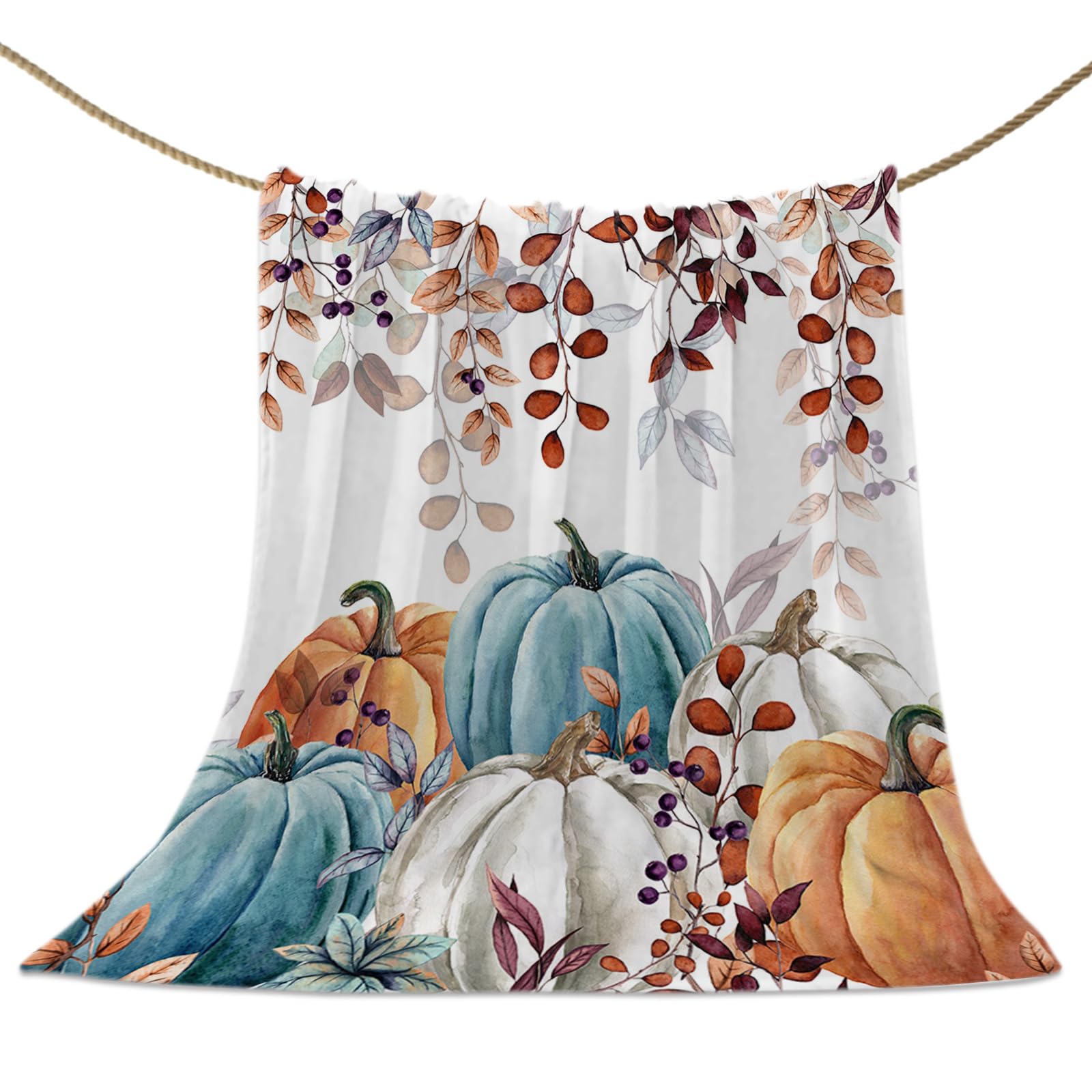 Amazon.com: Fall Thanksgiving Throw Blankets, Watercolor Autumn ...