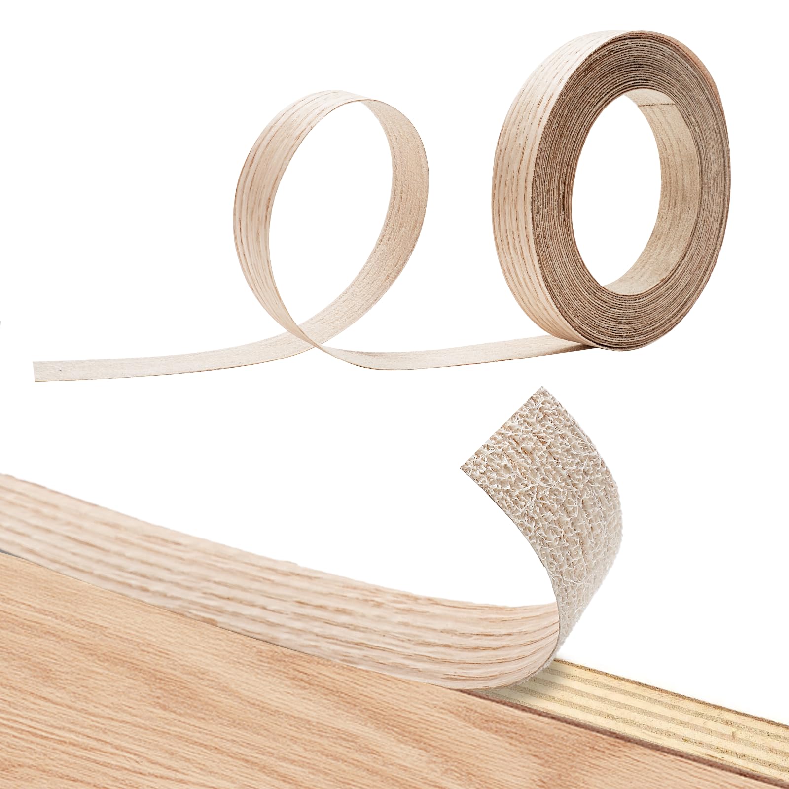 Buy Aceshop 22mm Wood Veneer Strip, 10m Oak Veneer Edging Tape Pre ...