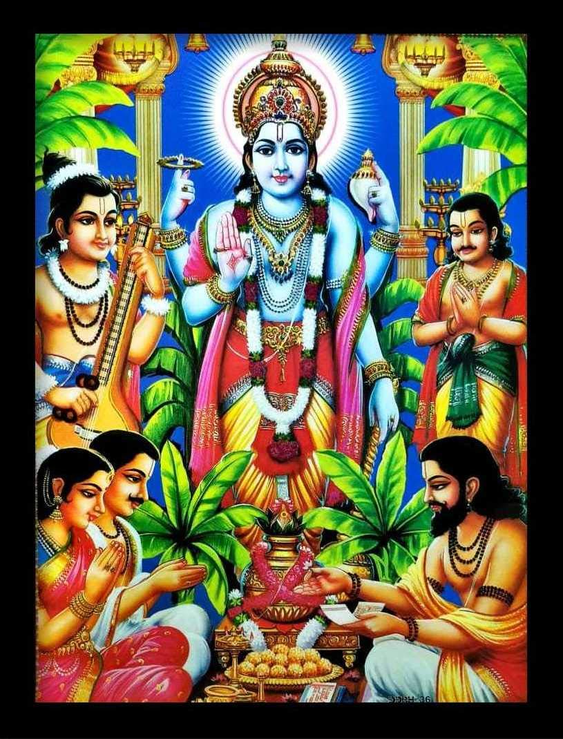 Suninow God Satyanaryan photo with black color frame | God satyanarayan ...