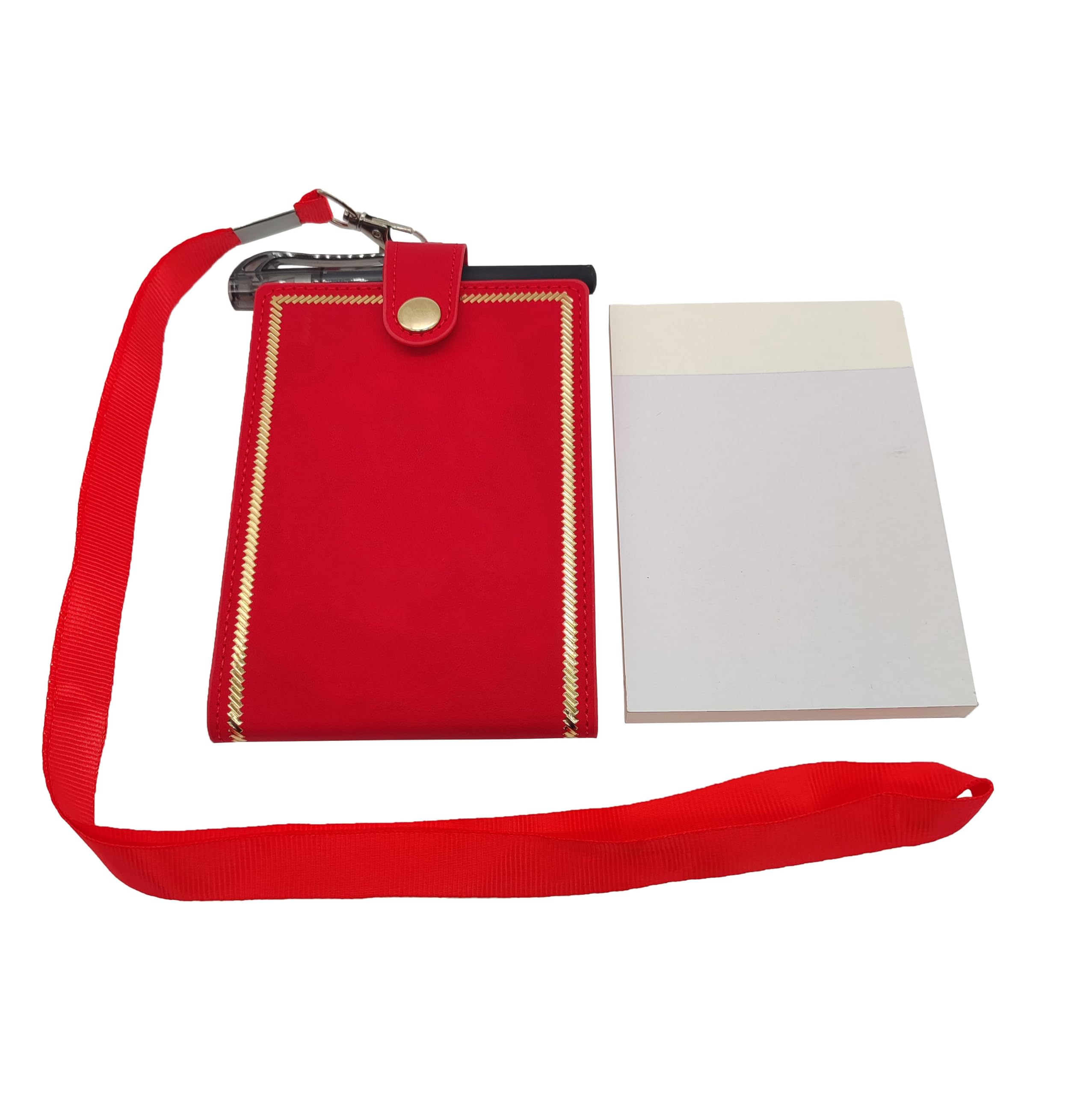 Amazon.com : Teanea PU Leather Lanyard Meeting Notebook Refillable Neck ...