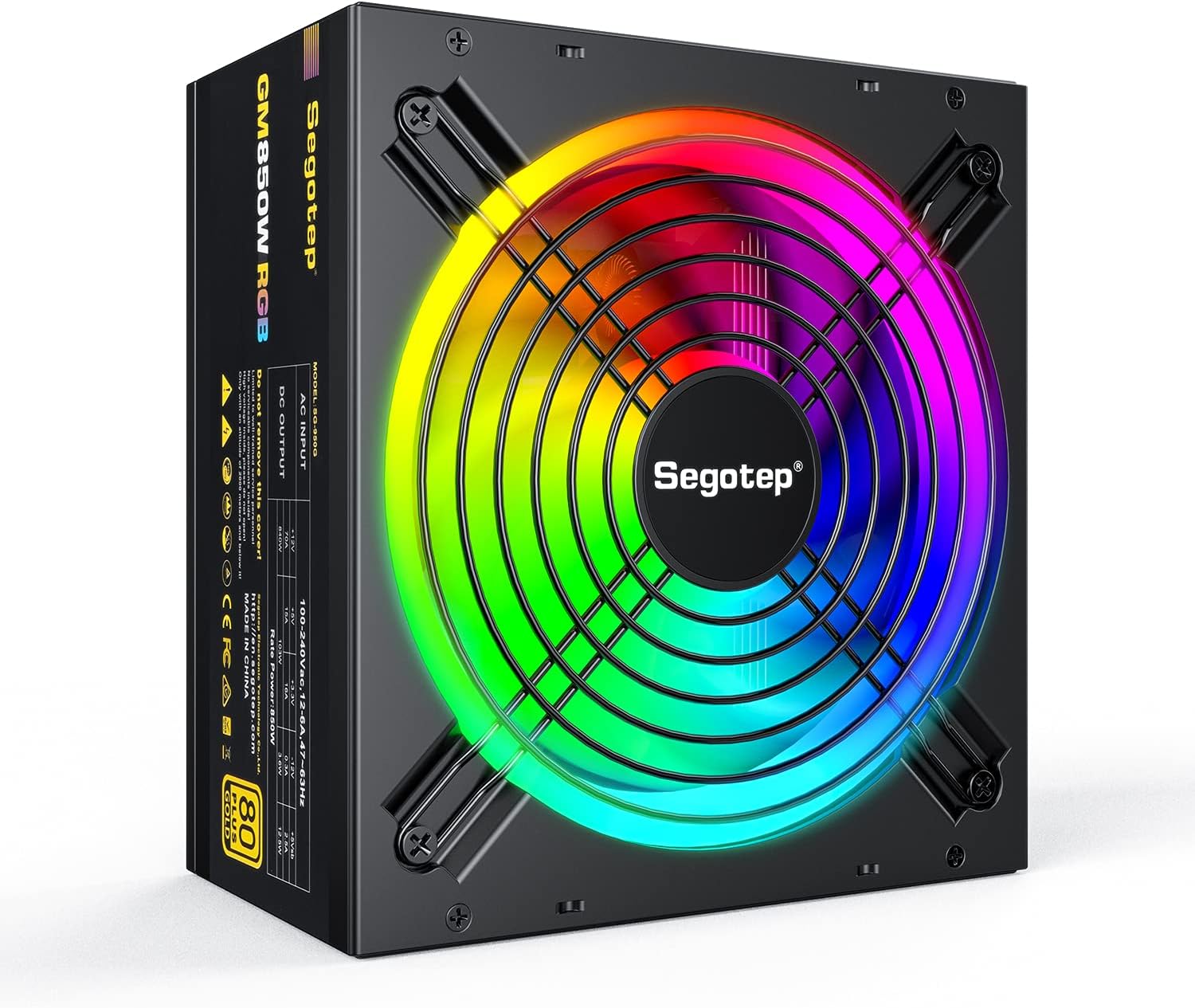 Amazon.com: Segotep GM850 RGB PSU ATX PC Power Supply 850W Fully Modular, 80 Plus Gold Certified ...