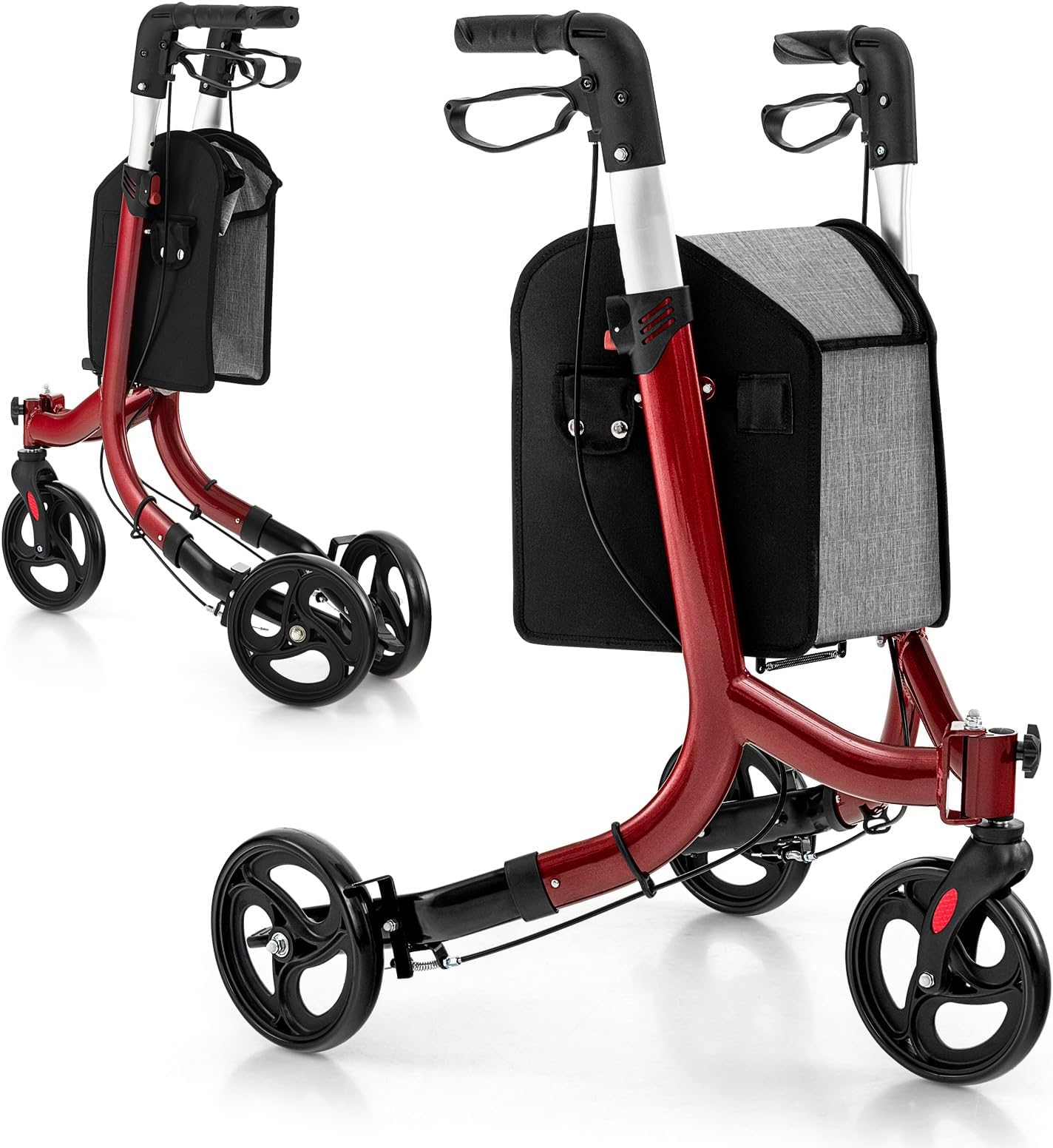 Amazon.com: DMI Folding Rollator Walker with Swiveling Front Wheels ...