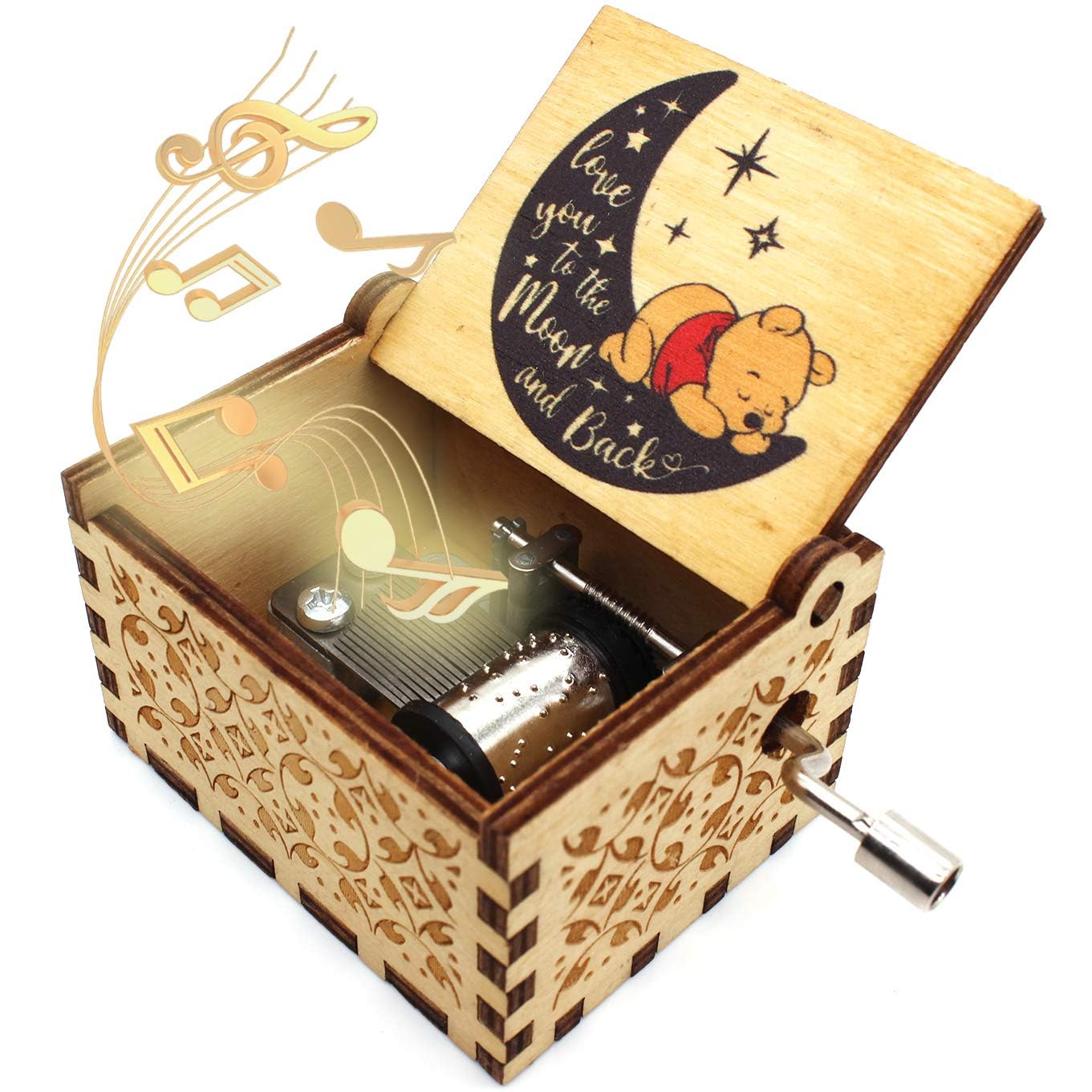 Amazon.com: ukebobo Wooden Music Box - The Pooh Saying Music Box, Gift ...