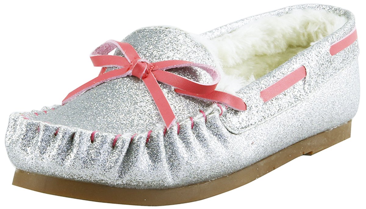 Amazon.com | The Doll Maker Shearling Glitter Moccasin-Grape ...