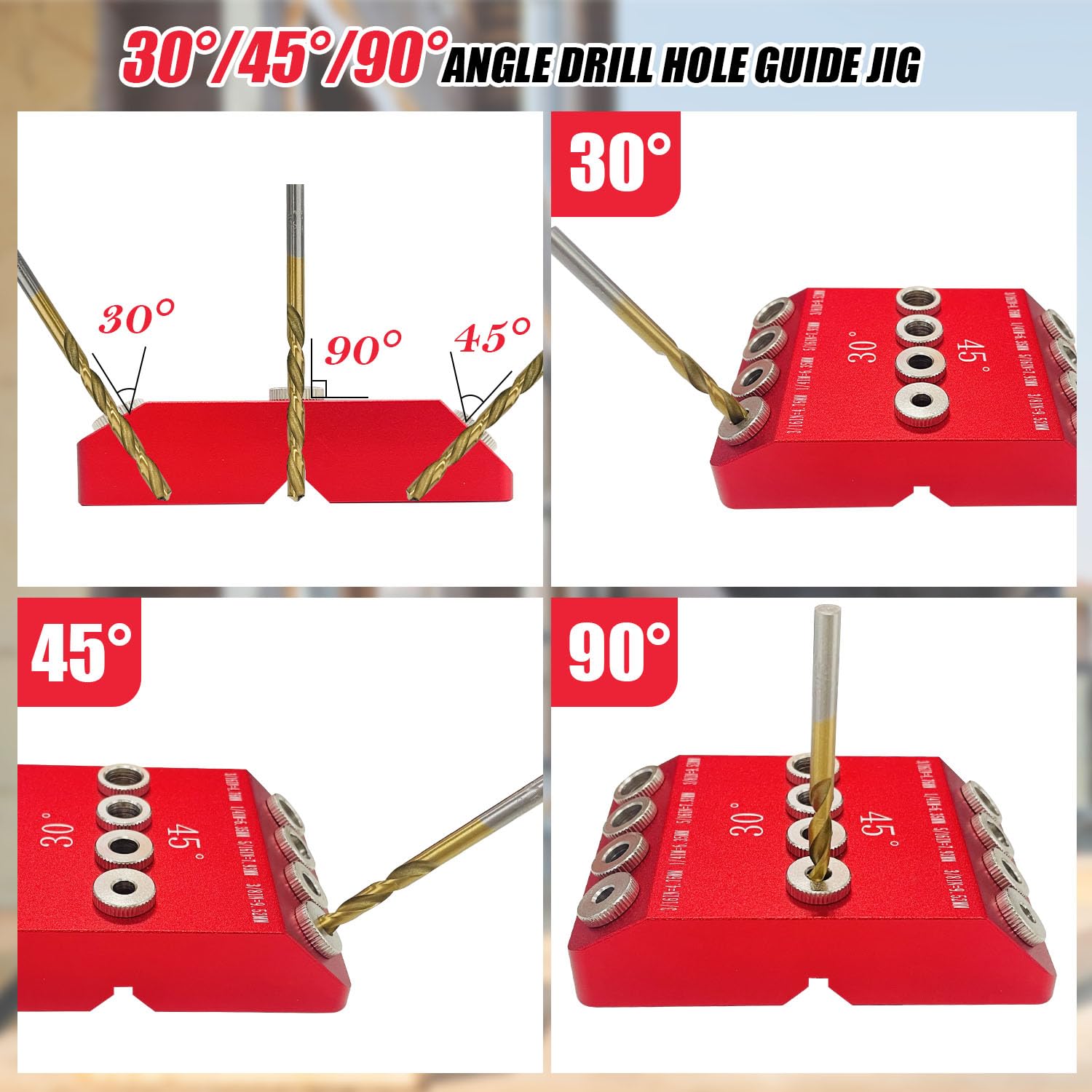 Snapklik.com : Socpuro 30 45 90 Degree Angle Drill Guide Jig