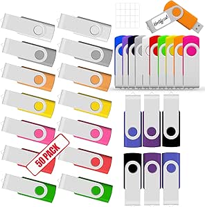 Amazon.com: USB Flash Drive 4GB 50 Pack, JBOS Thumb Drives 4GB USB Drives Memory Stick Swivel ...