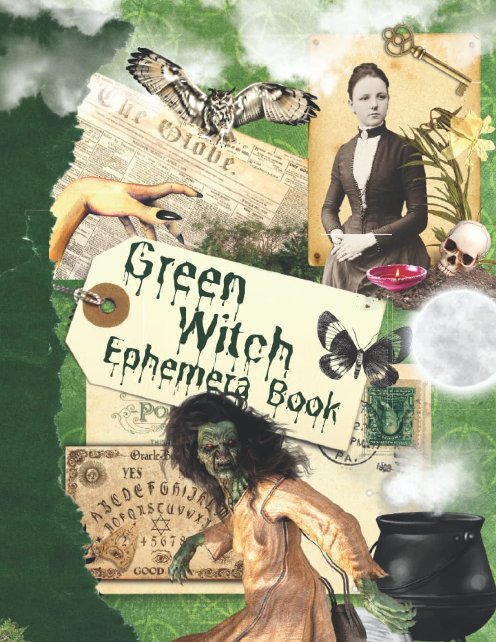Green Witch Ephemera Book: One-Sided Decorative Paper for Junk ...
