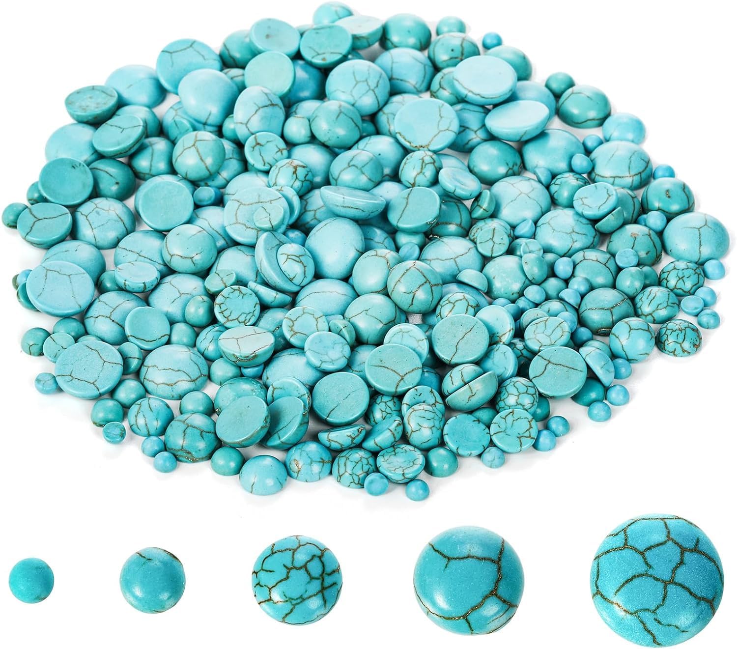 Amazon.com: VIAILI SYMIE 80pcs Natural Half Round Flat Back Cabochons ...