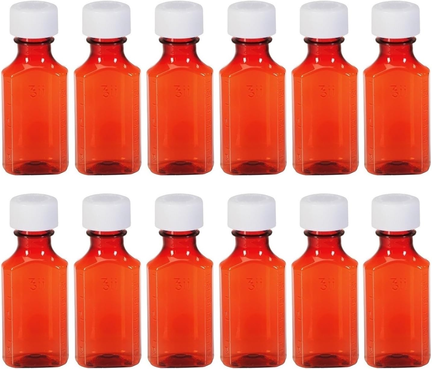 Amazon.com: Plastic 4 oz Amber Liquid Medicine Bottles with Child ...
