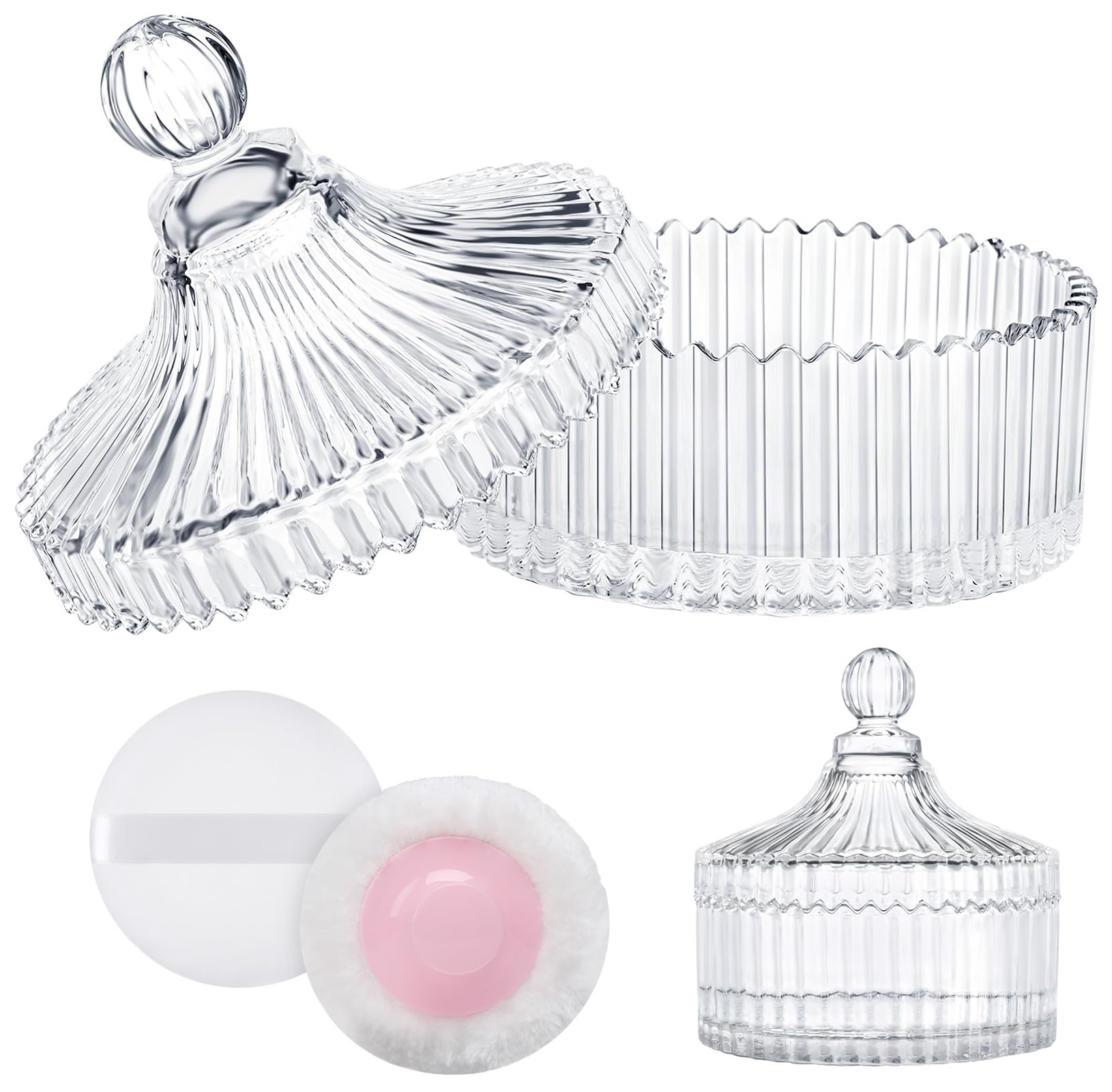 Amazon.com: LAKIRA Large Body Powder Puff and Container, 2 Large Powder ...