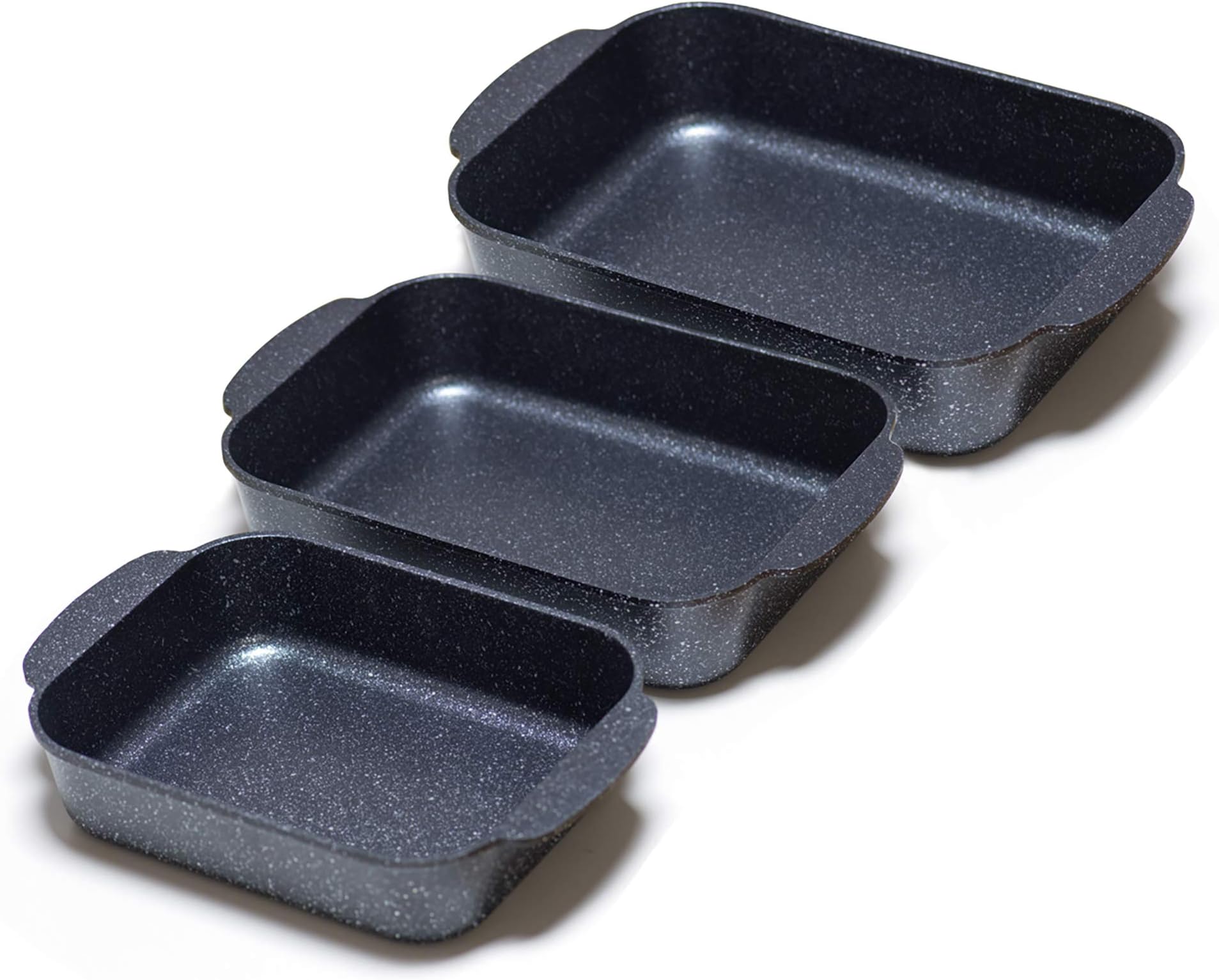 Amazon.com: S·KITCHN Set of 3 Nonstick Roasting Pan Baking Dishes for ...